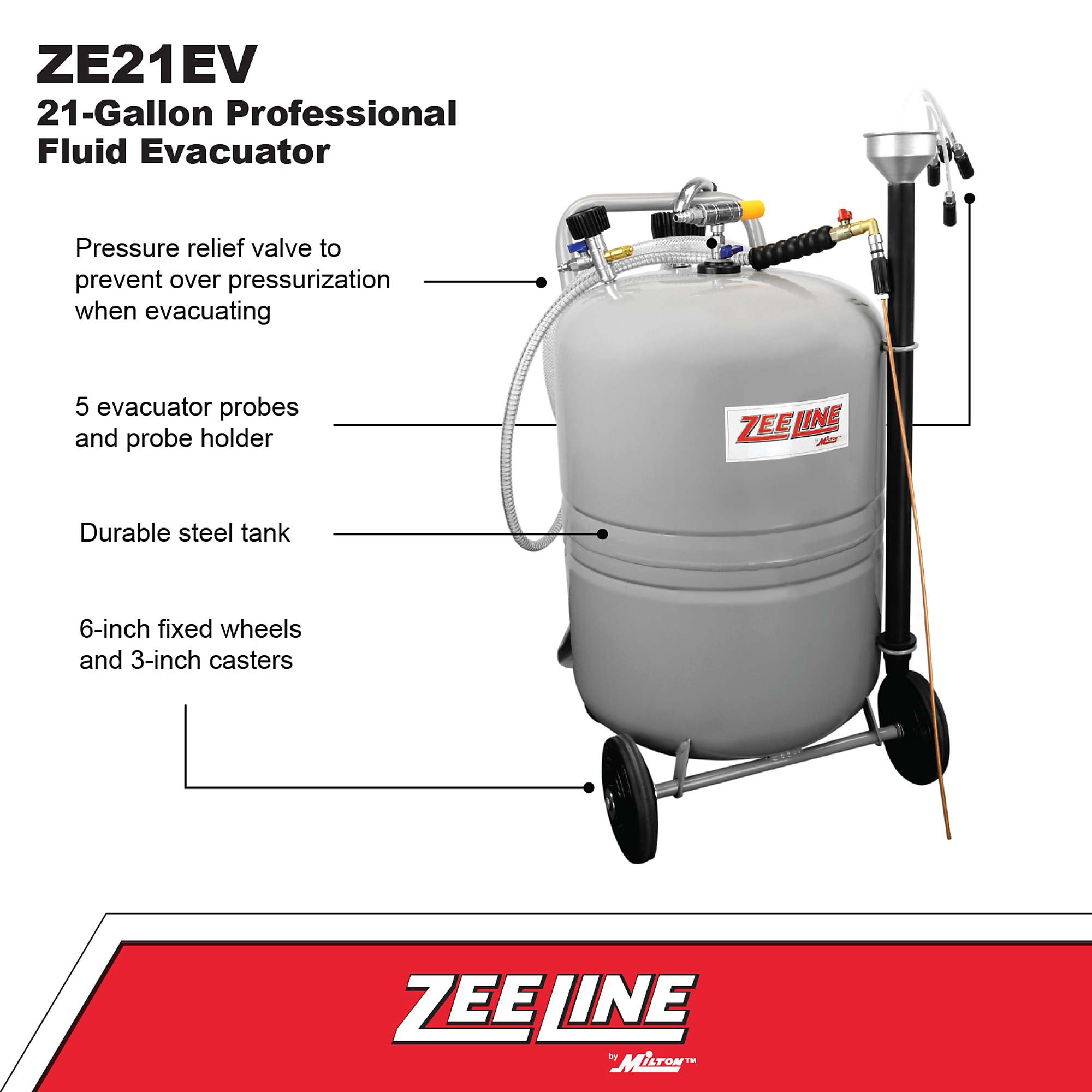 Zee Line, 21-Gallon Professional Fluid Evacuator, Capacity 21 Gal ...