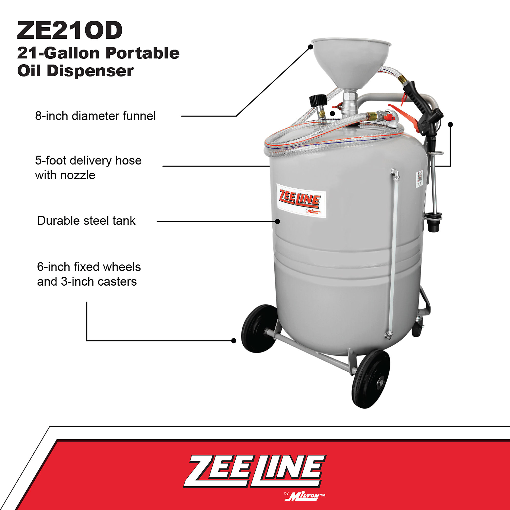 Zee Line, 21-Gallon Portable Oil Dispenser, Capacity 21 Gal, Spigot ...