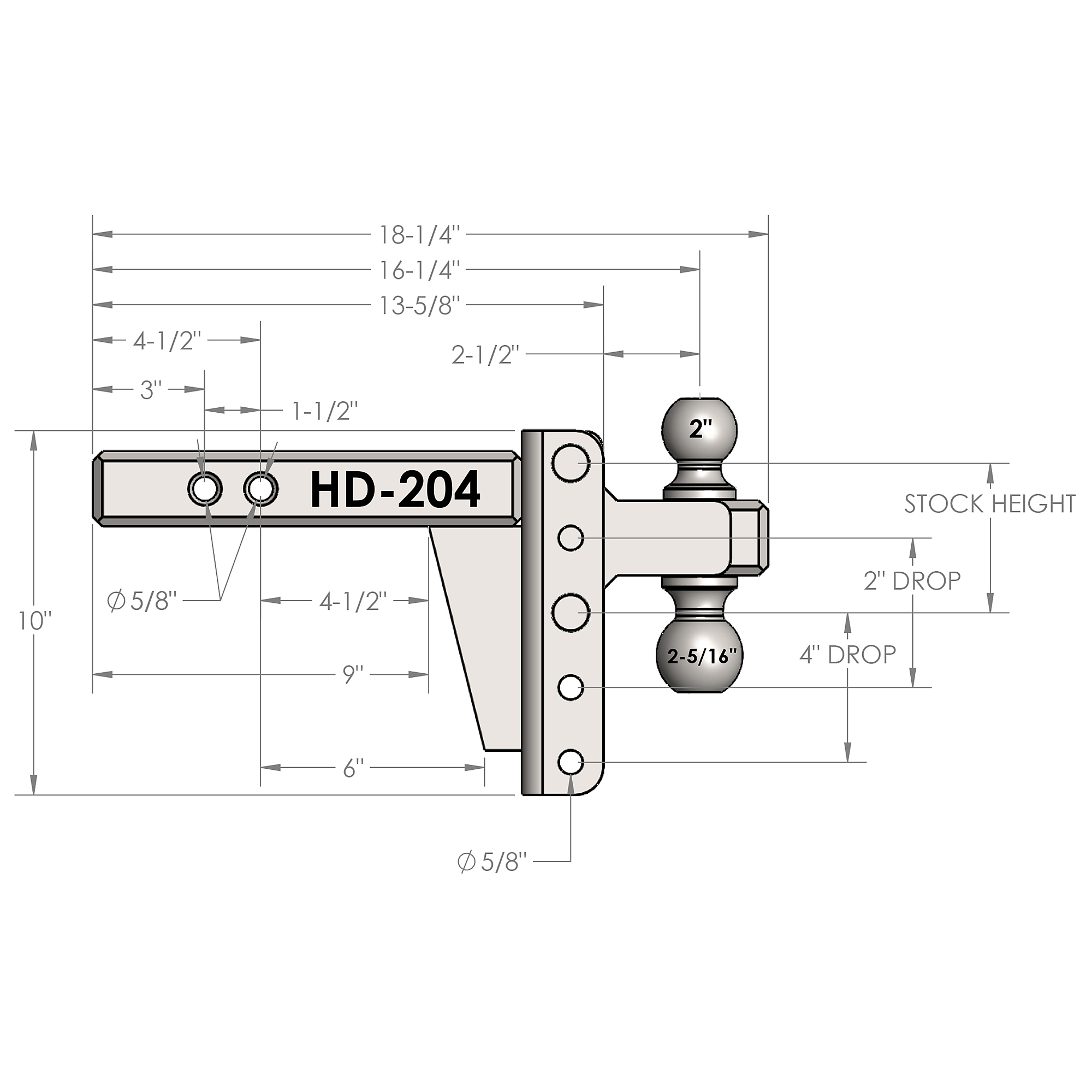 BulletProof Hitches, 2.0in. HEAVY DUTY 4in. DROP/RISE HITCH, Gross ...