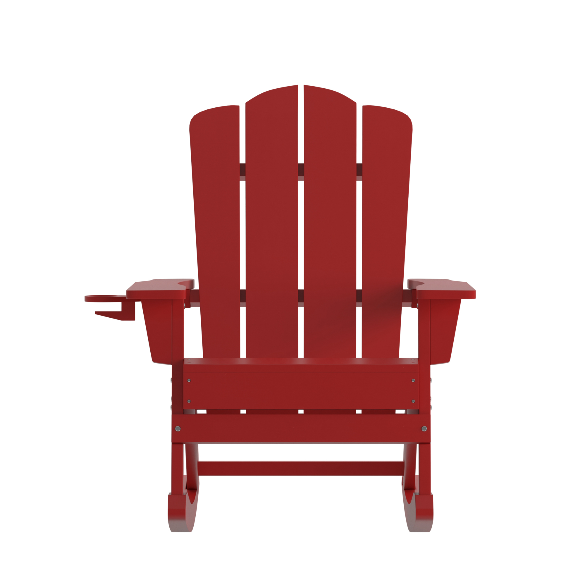 Flash Furniture, Red Adirondack Rocking Chair with Cupholder, Primary ...