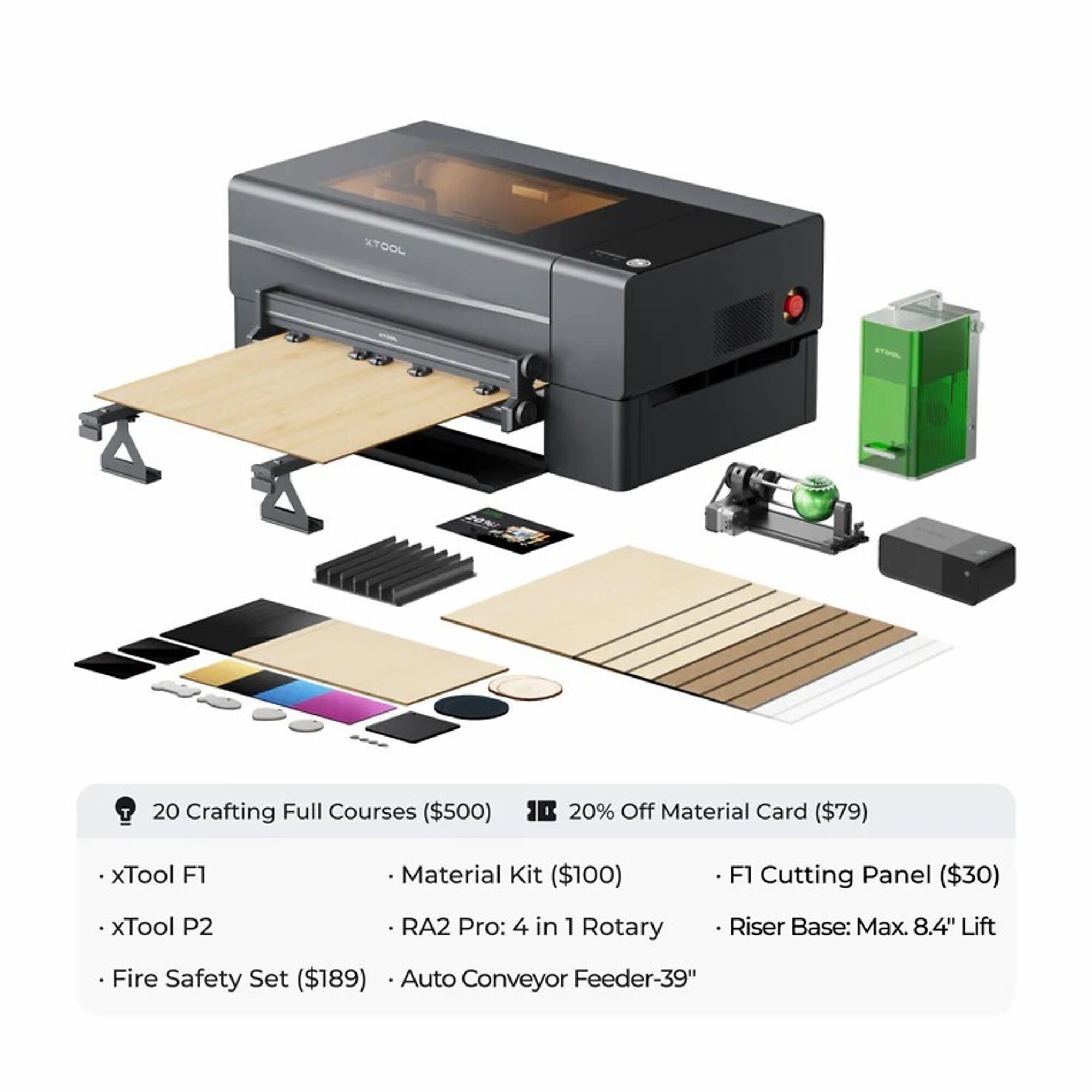 xTool, Laser Cutter and Engraver, 55w, 600mm/s, Working Width 29.13 in ...