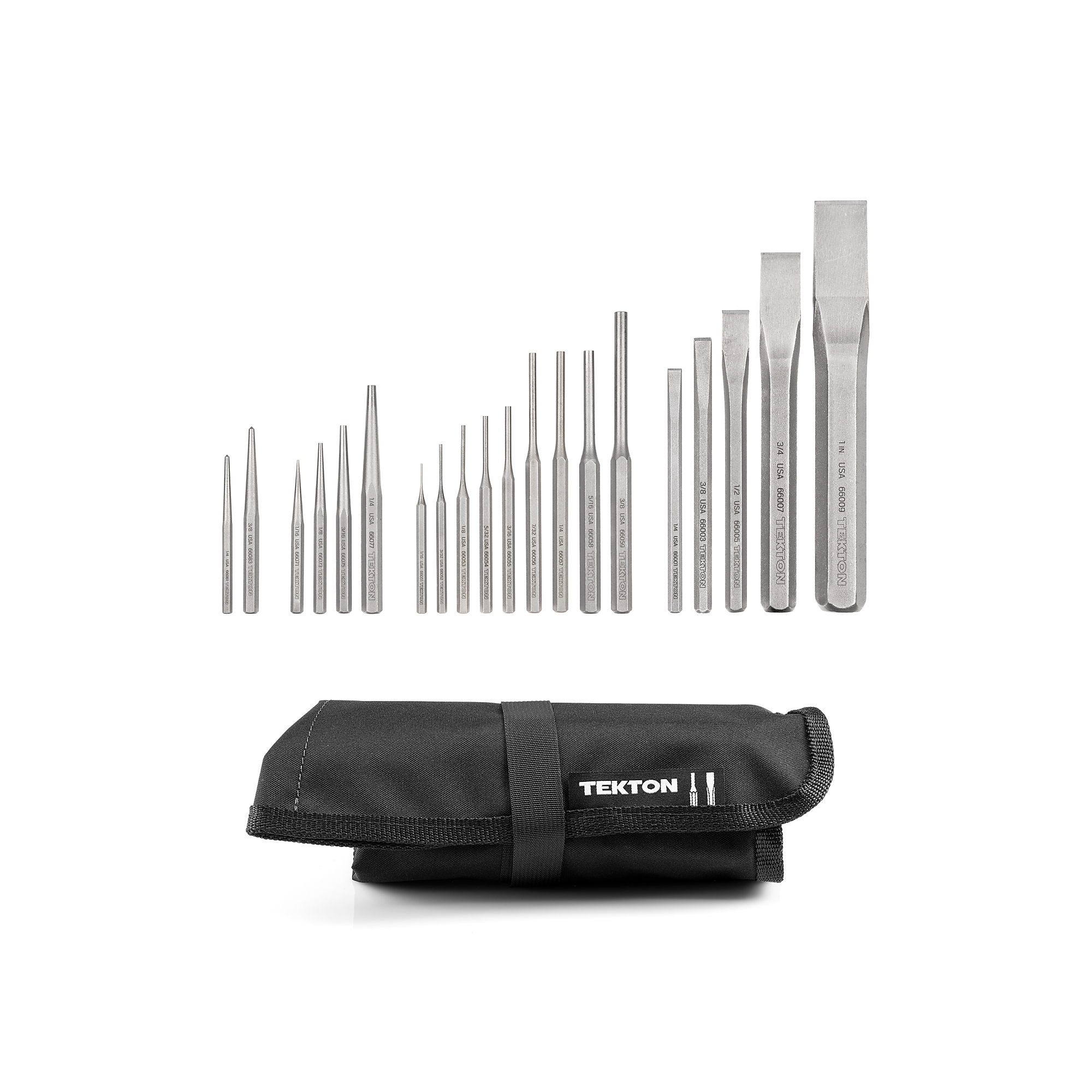 Tekton, 20-pc. Punch and Chisel Set with Pouch, Model# PNC99101 ...