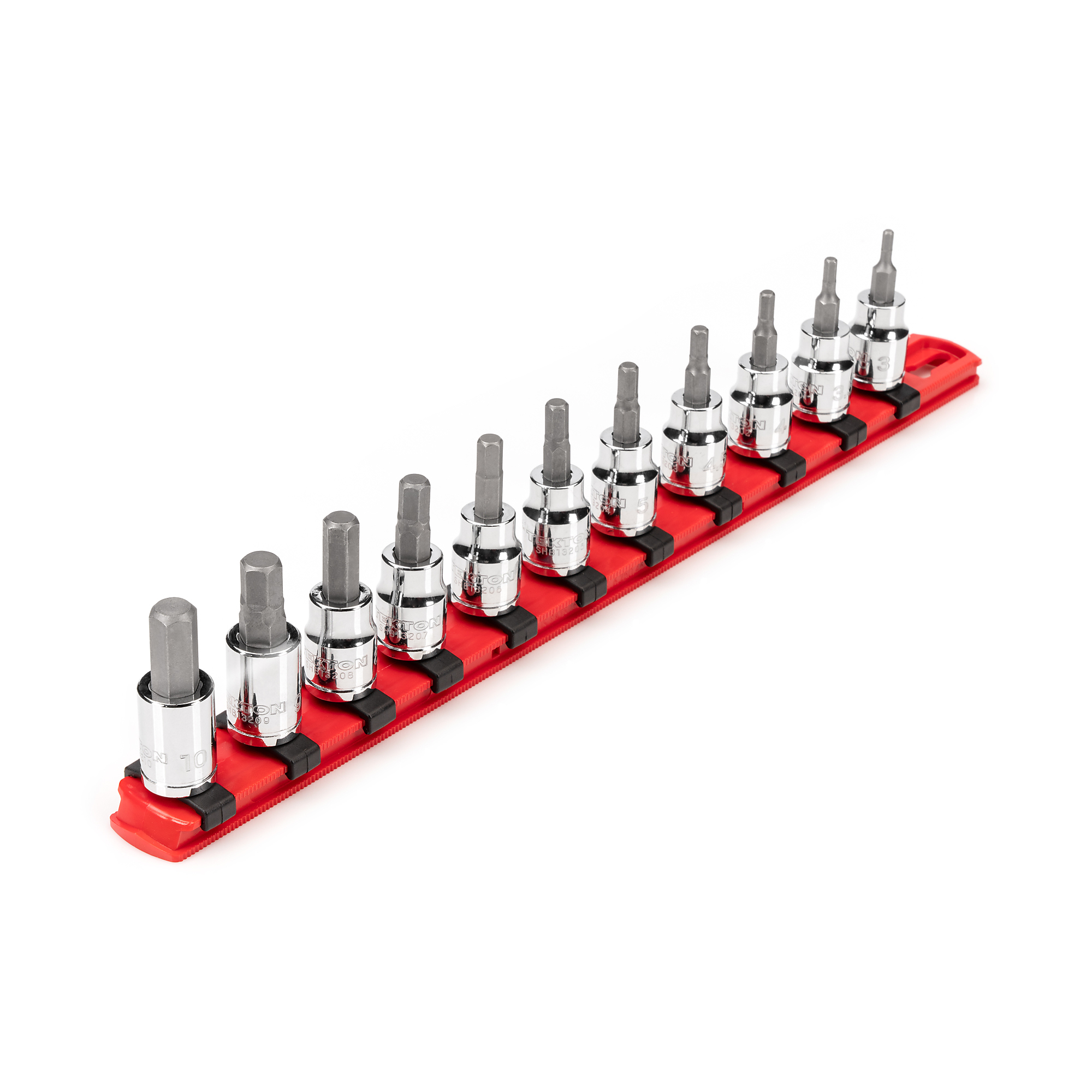 Tekton 11-Pc. 3/8in. Drive Hex Bit Socket Set with Rail - S2 Steel ...