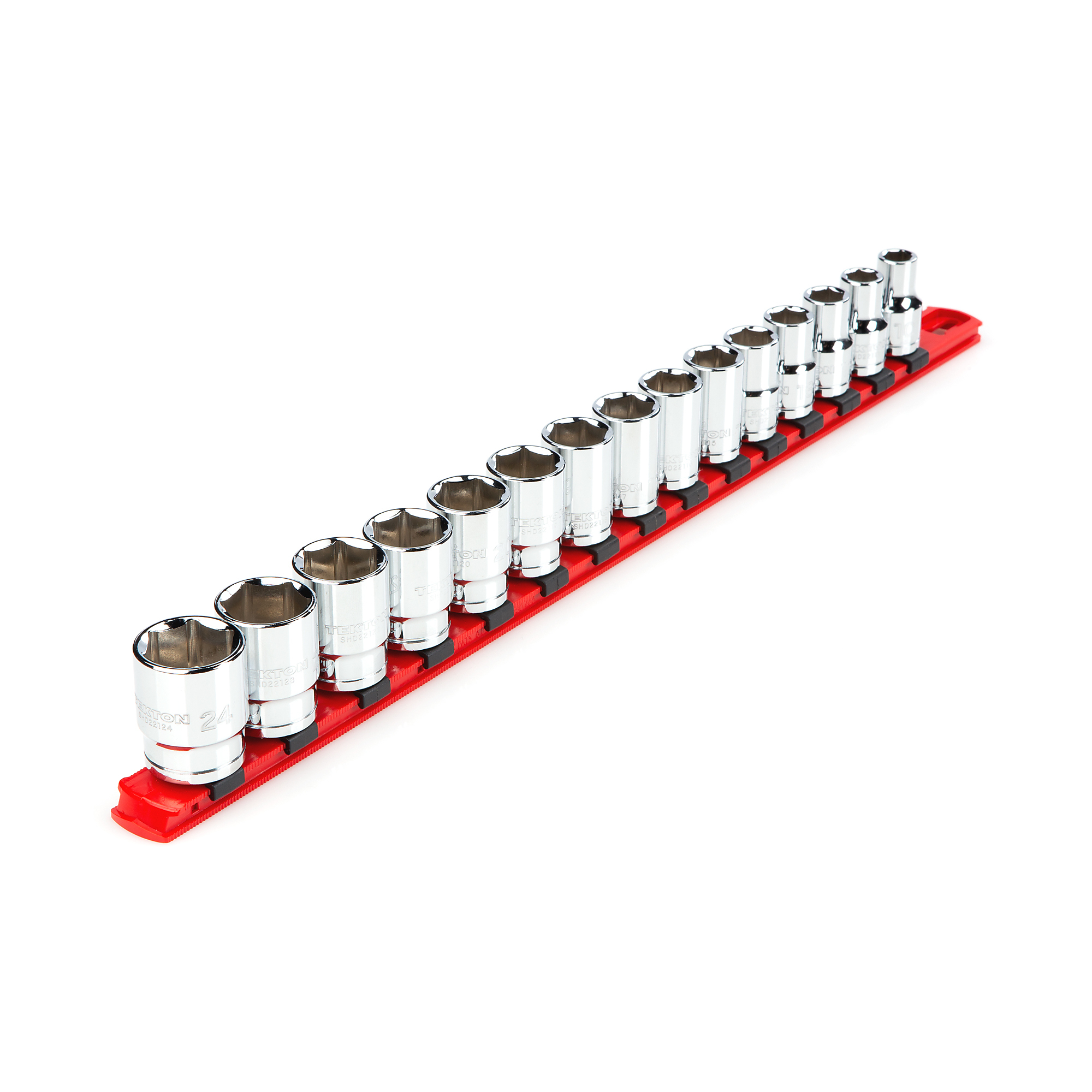 Tekton, 15-pc 1/2in. Drive 6-Point Socket Set with Rail, Model ...