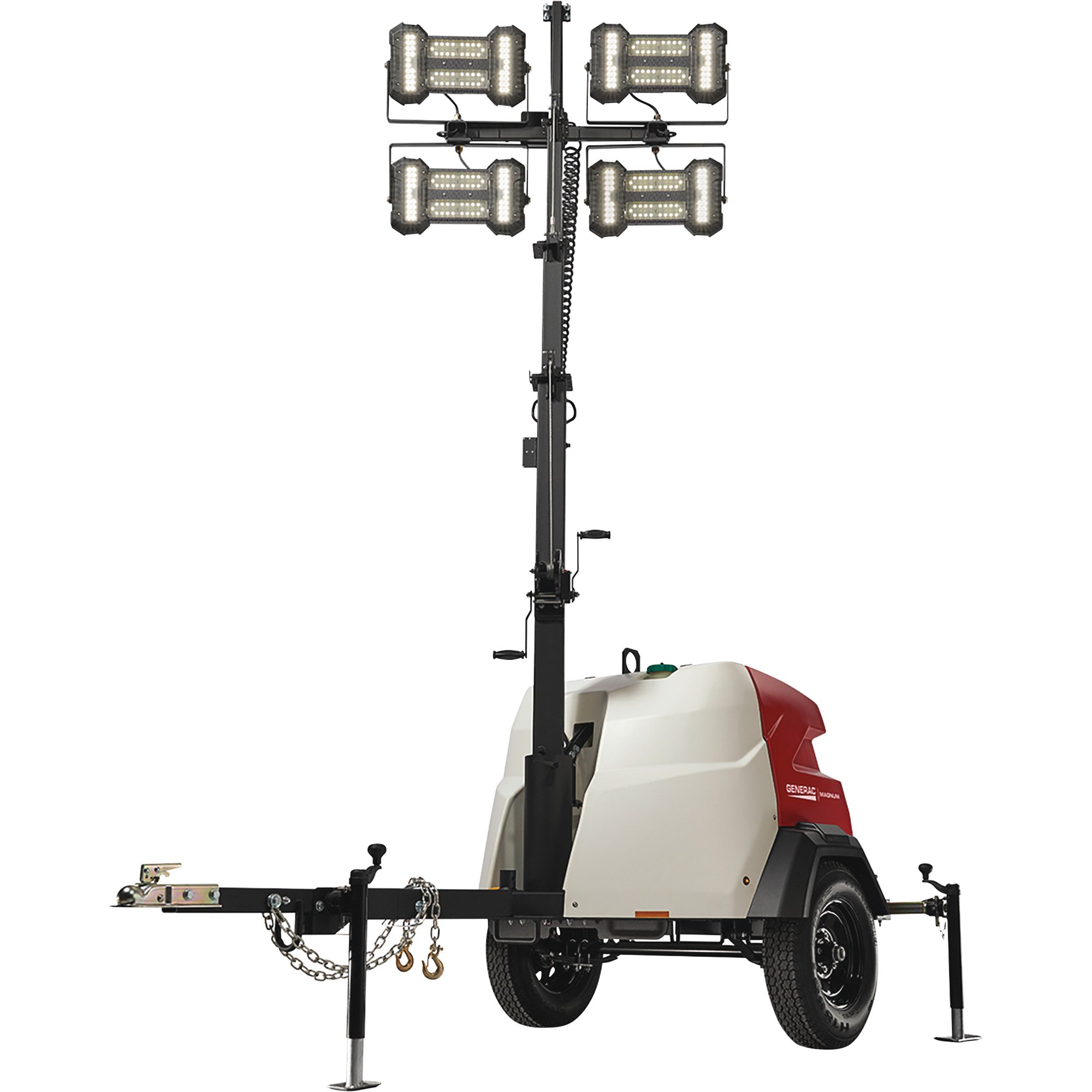 Generac Magnum Mobile Portable Light Tower — 6,000 Watts, Mitsubishi Diesel Engine, Electric ...