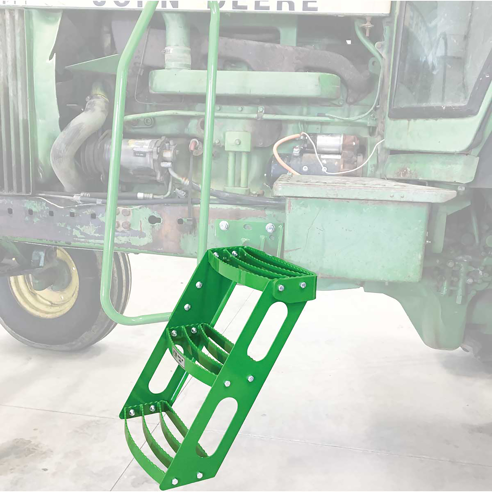 K & M, JD Regular Step With Handrail LH Side, Green, Model# NTE34363343 ...