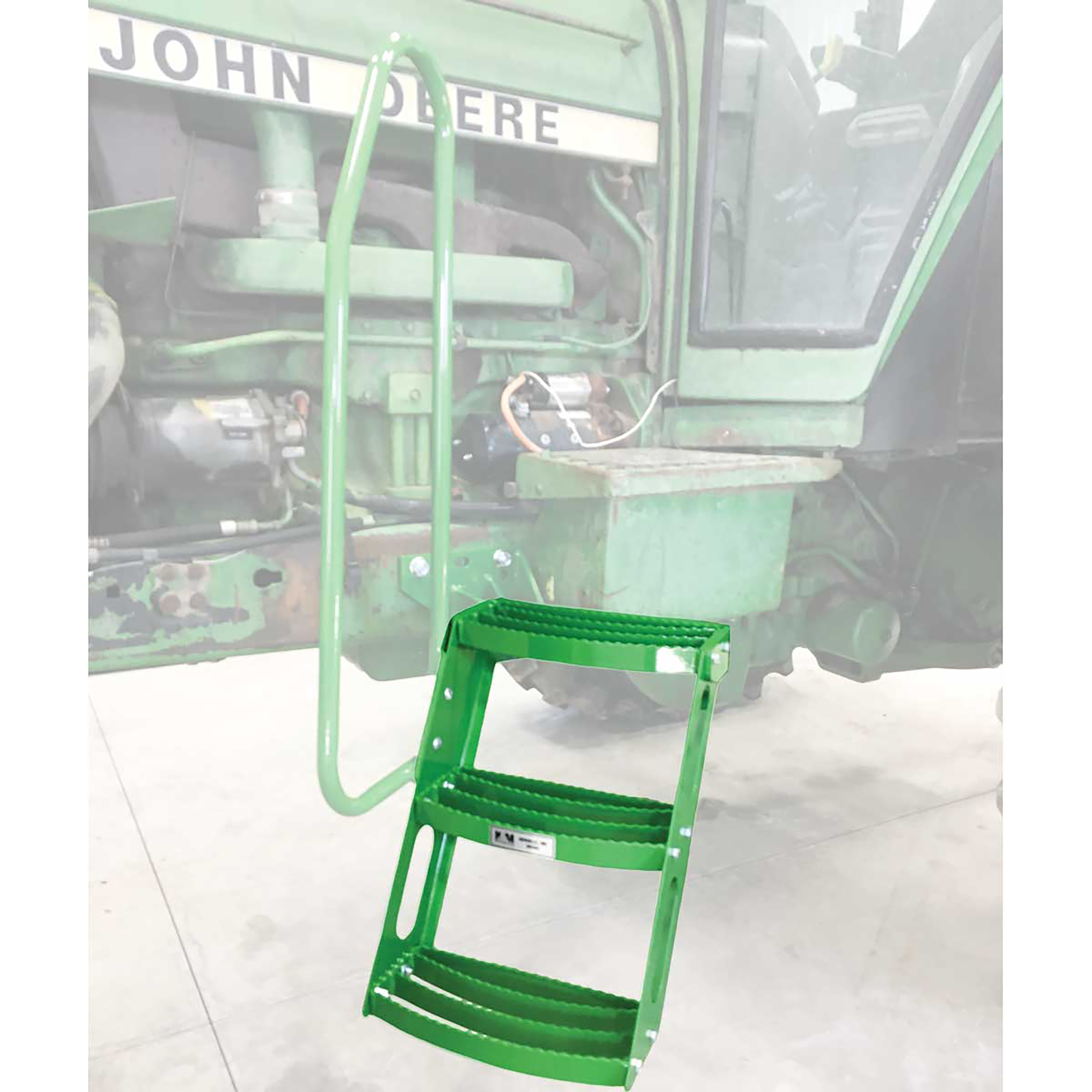 K & M, JD Regular Step With Handrail LH Side, Green, Model# NTE34363343 ...