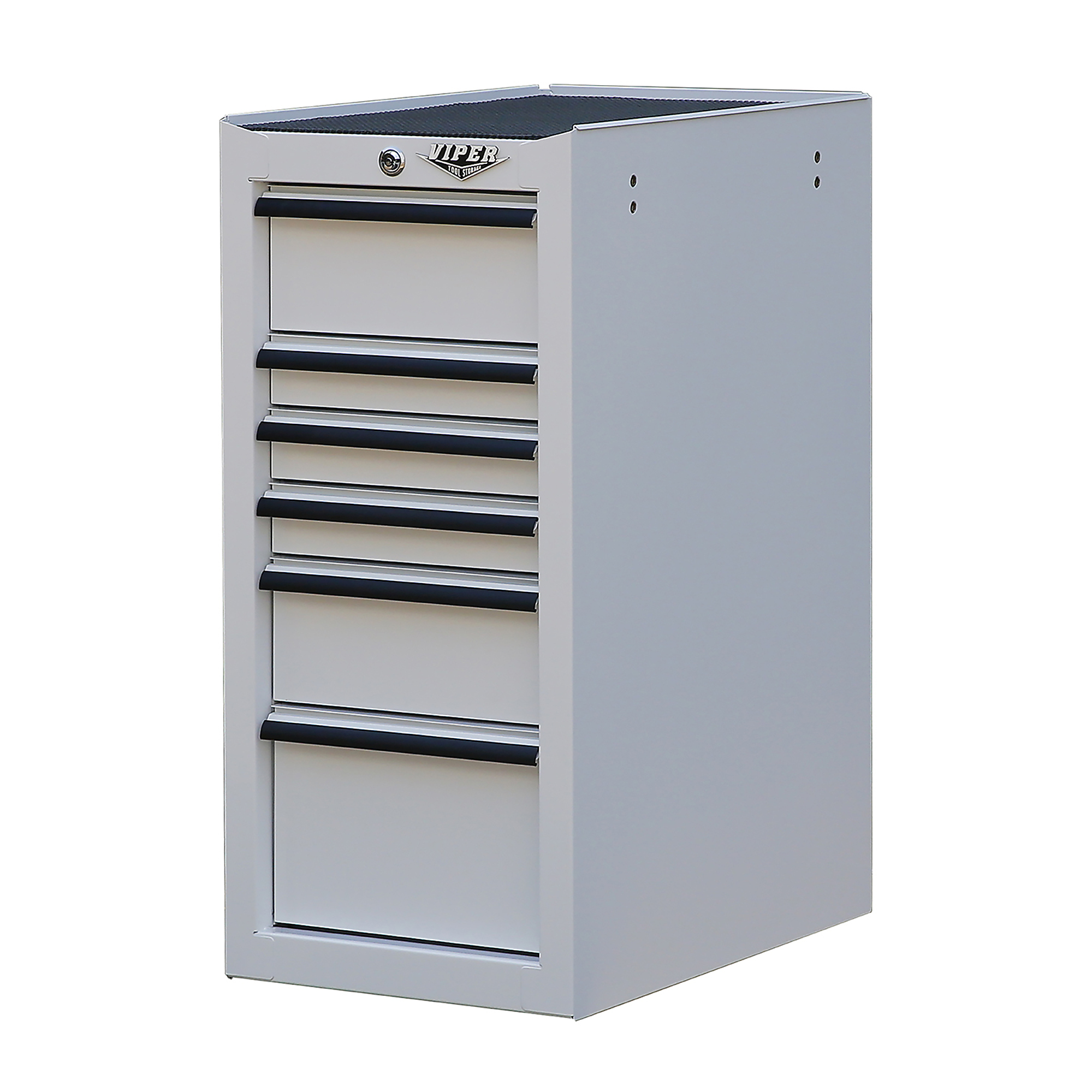 Viper Tool Storage, 6-Drawer Side Cabinet, Width 16 in, Height 34.38 in, Color White, Model ...