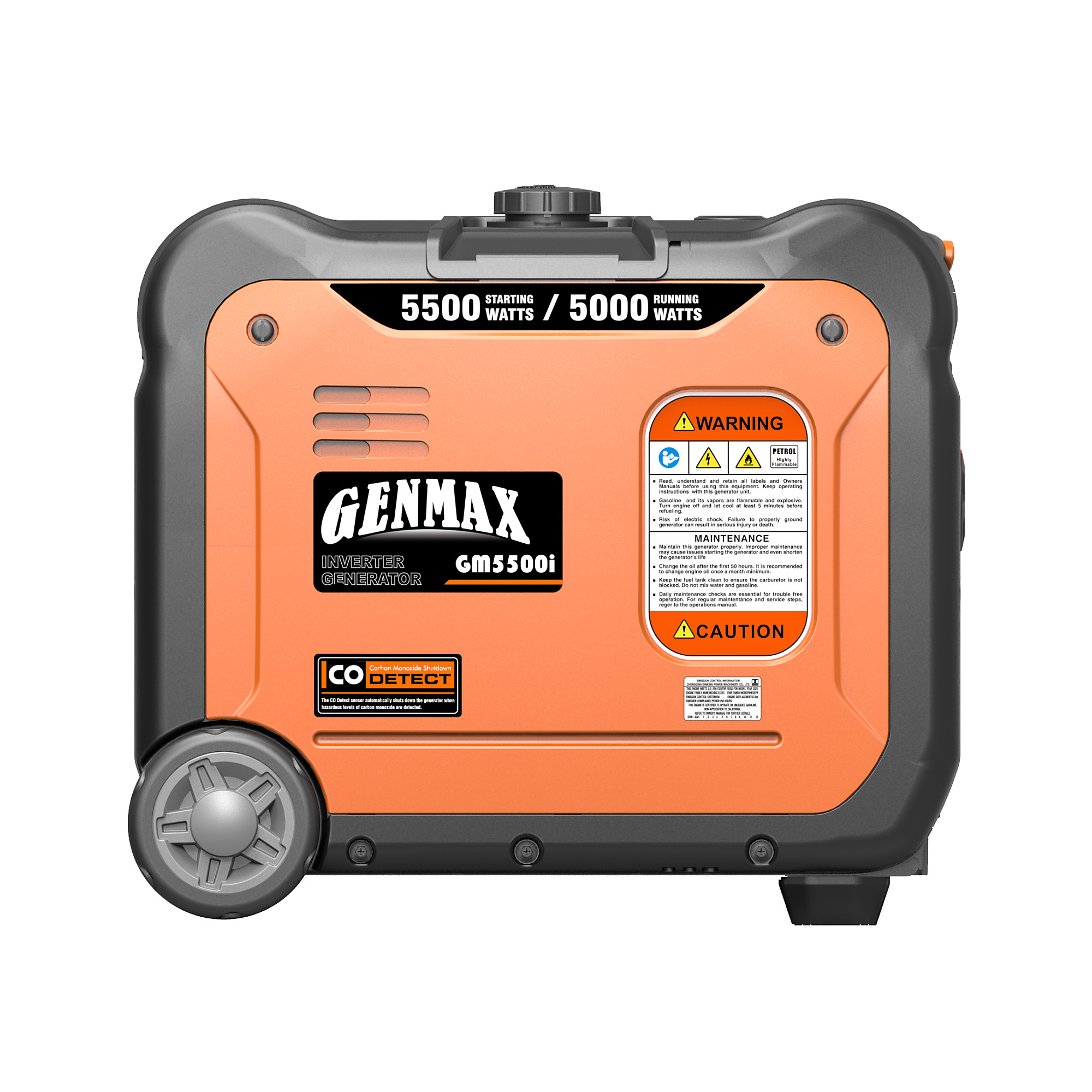 GENMAX, Portable Inverter Generator, 5500w, Surge Watts 5500 Rated ...