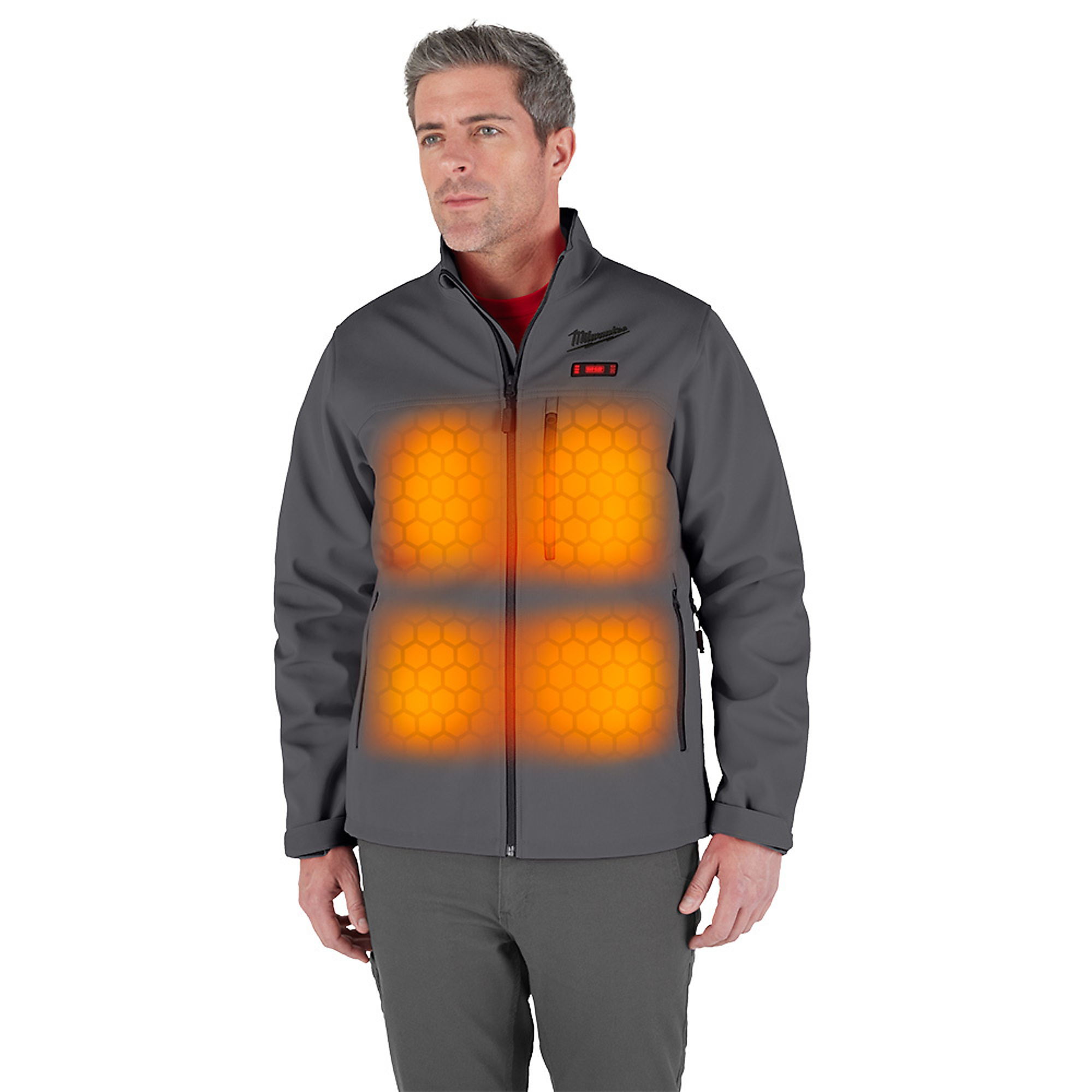Milwaukee, M12 Cordless TOUGHSHELL Gray Heated Jacket Kit, Medium, Size ...