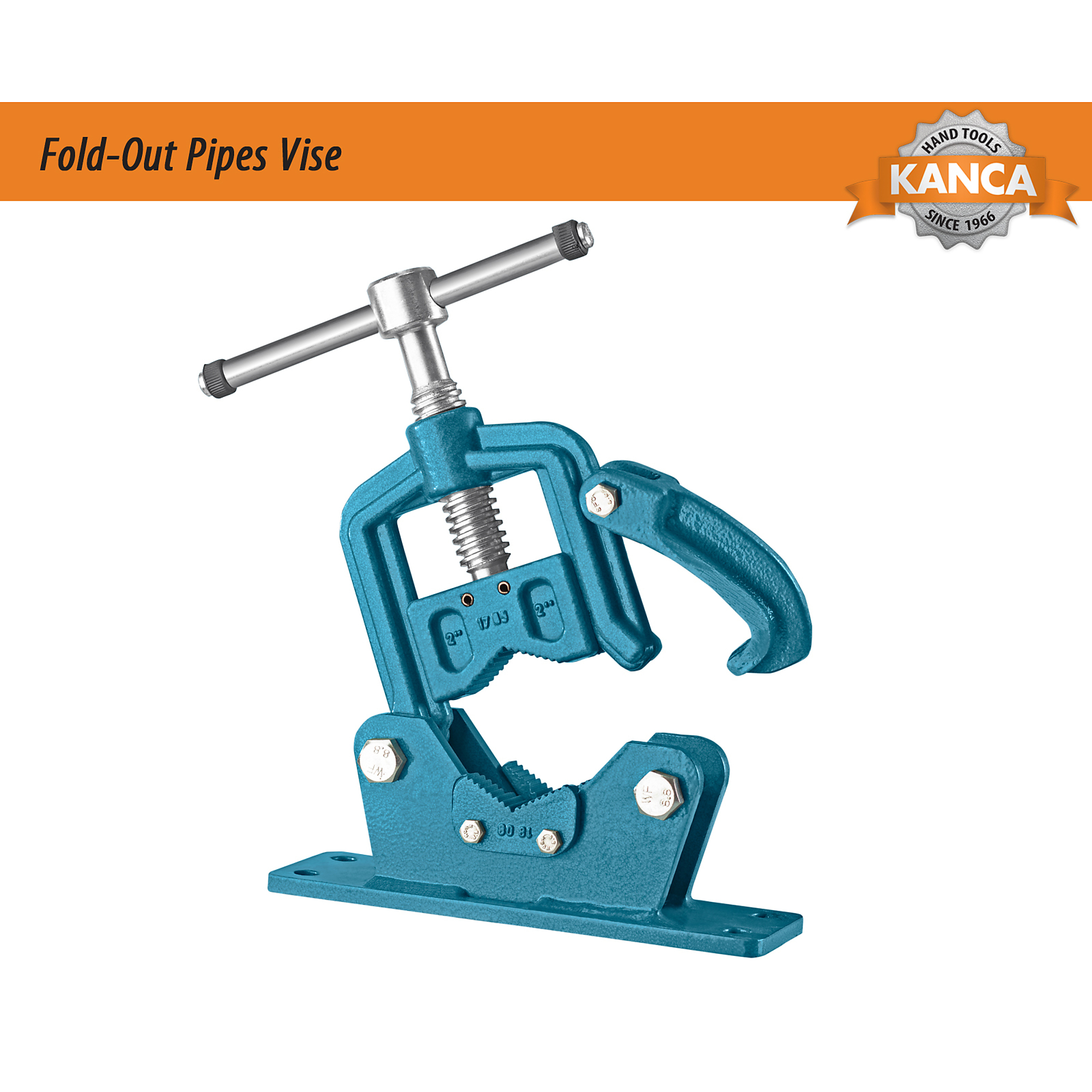 KANCA Pipe Vise - 3ft., 3in. Jaw Width, 3in. Jaw Capacity, Hardened ...