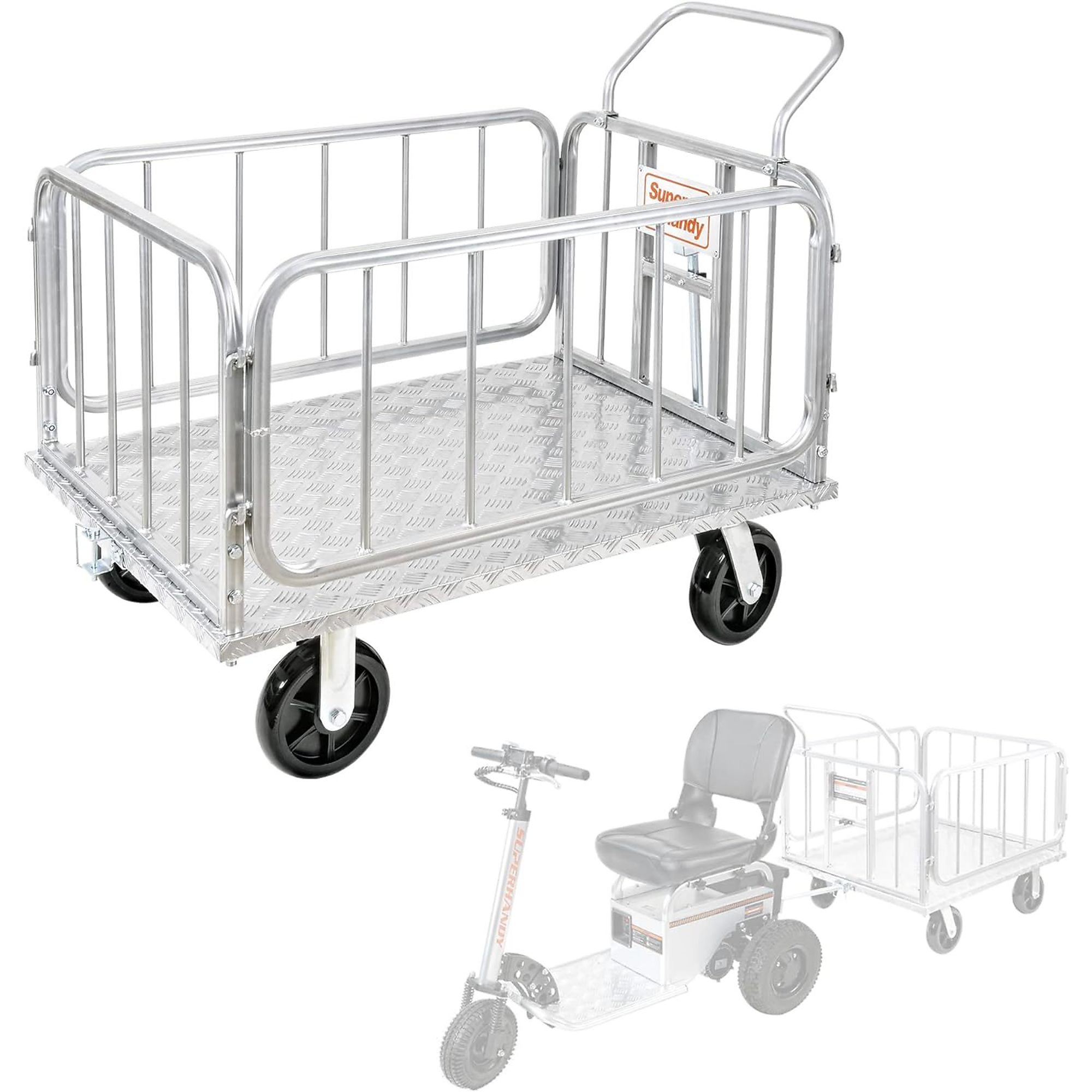 SuperHandy, Cargo Trailer Cart 1200 lbs. capacity, Total Capacity 1200 ...