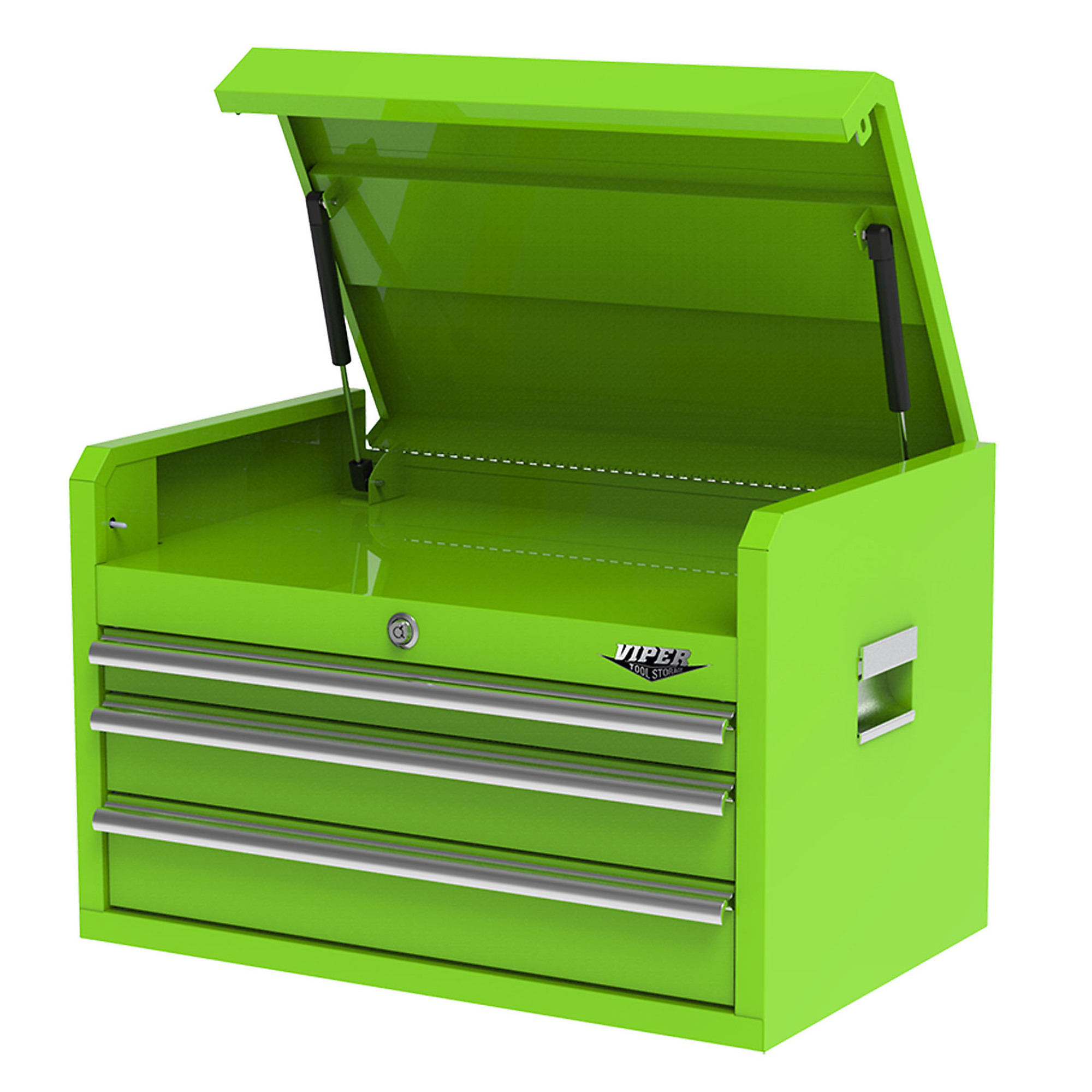 Viper Tool Storage, 3-Drawer Top Chest, Lime Green, Width 26 in, Height ...