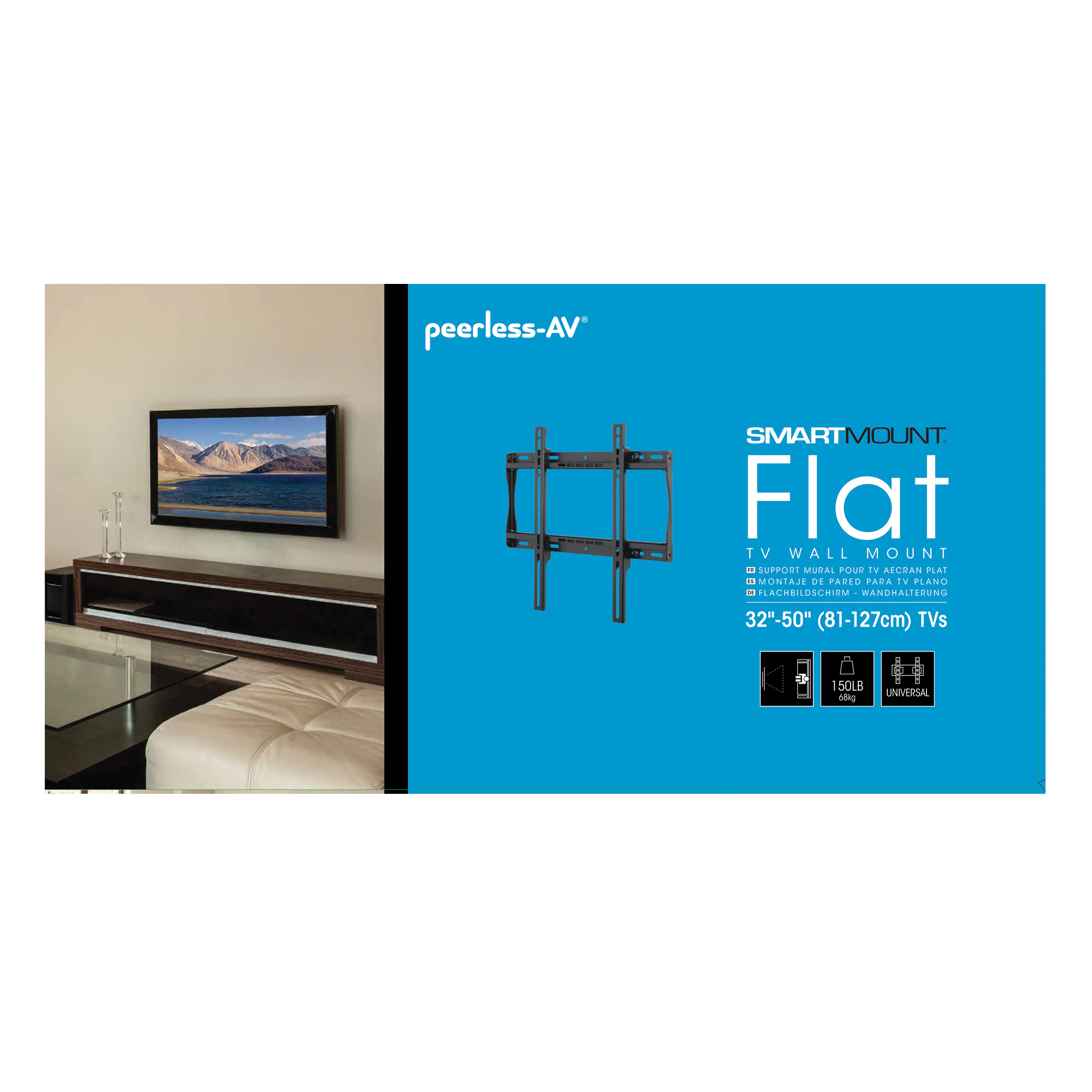 Peerless SmartMount®, Universal 32in. to 50in. Flat Panel Wall Mount ...