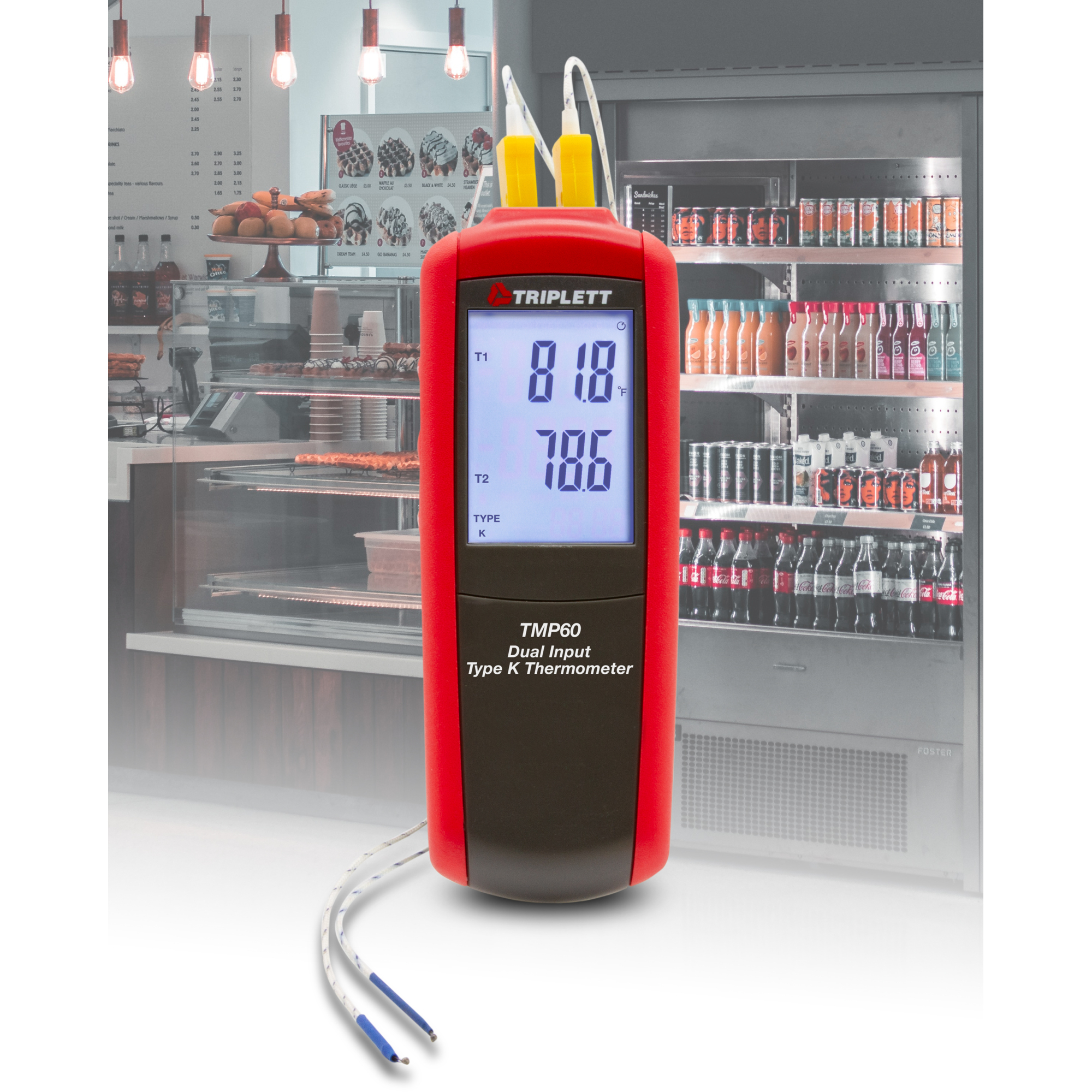 Triplett, Dual Input Type K/J Thermometer, Model# TMP60 | Northern Tool