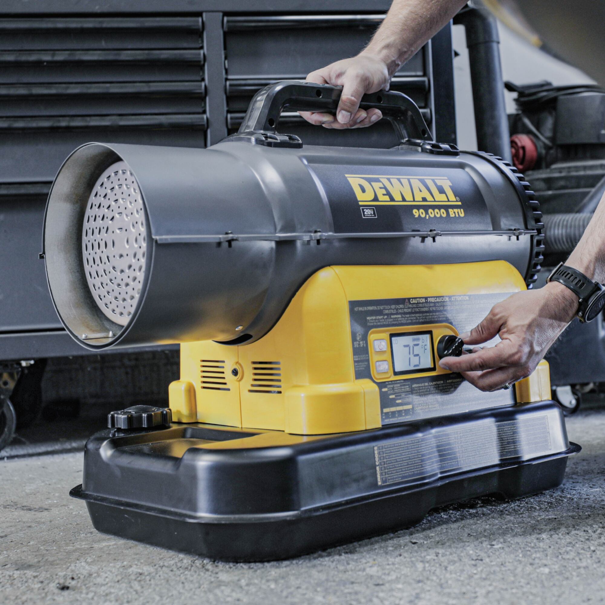 DEWALT, Cordless Portable Kerosene Heater, Heat Type Forced Air, Heat ...