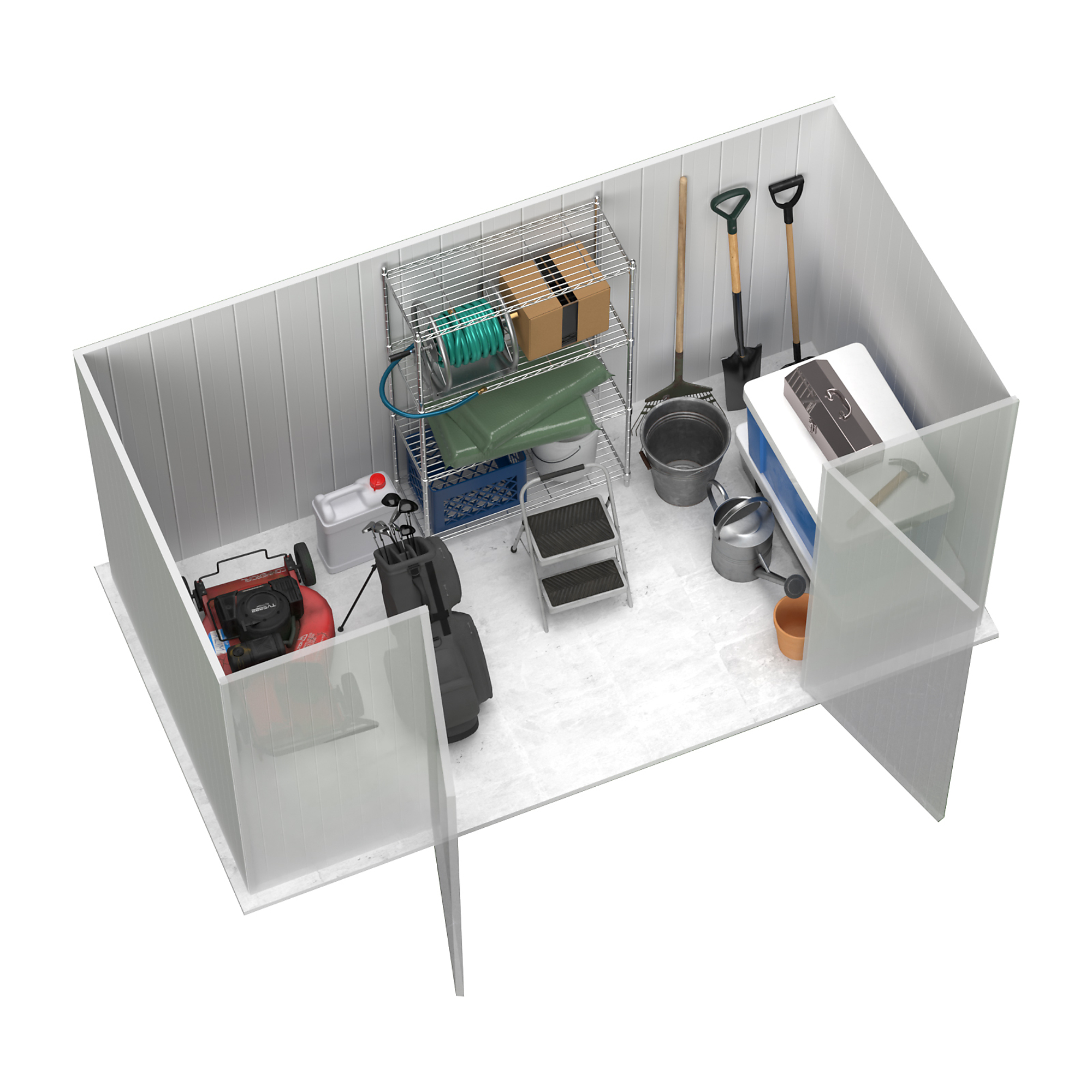 ABSCO, Premier 10ft. x 5ft. Metal Storage Shed, Length 118 ft, Width 59 ...