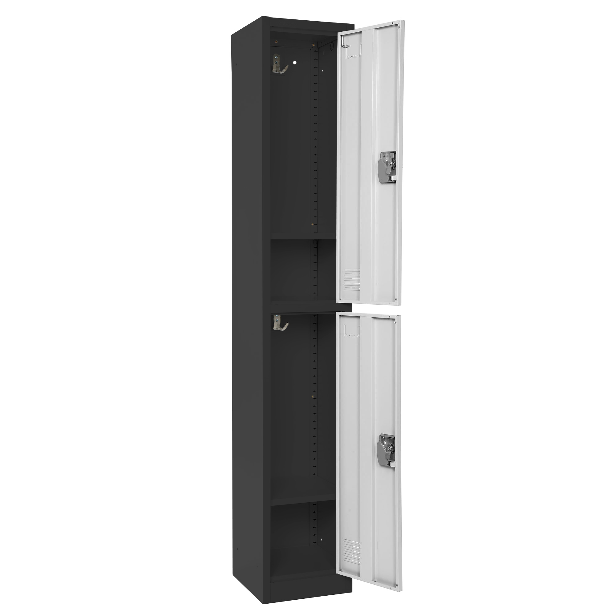 Alpine, 72in.H 2-Tier Steel Storage Locker, Black, 4-Pack, Height 72 in ...