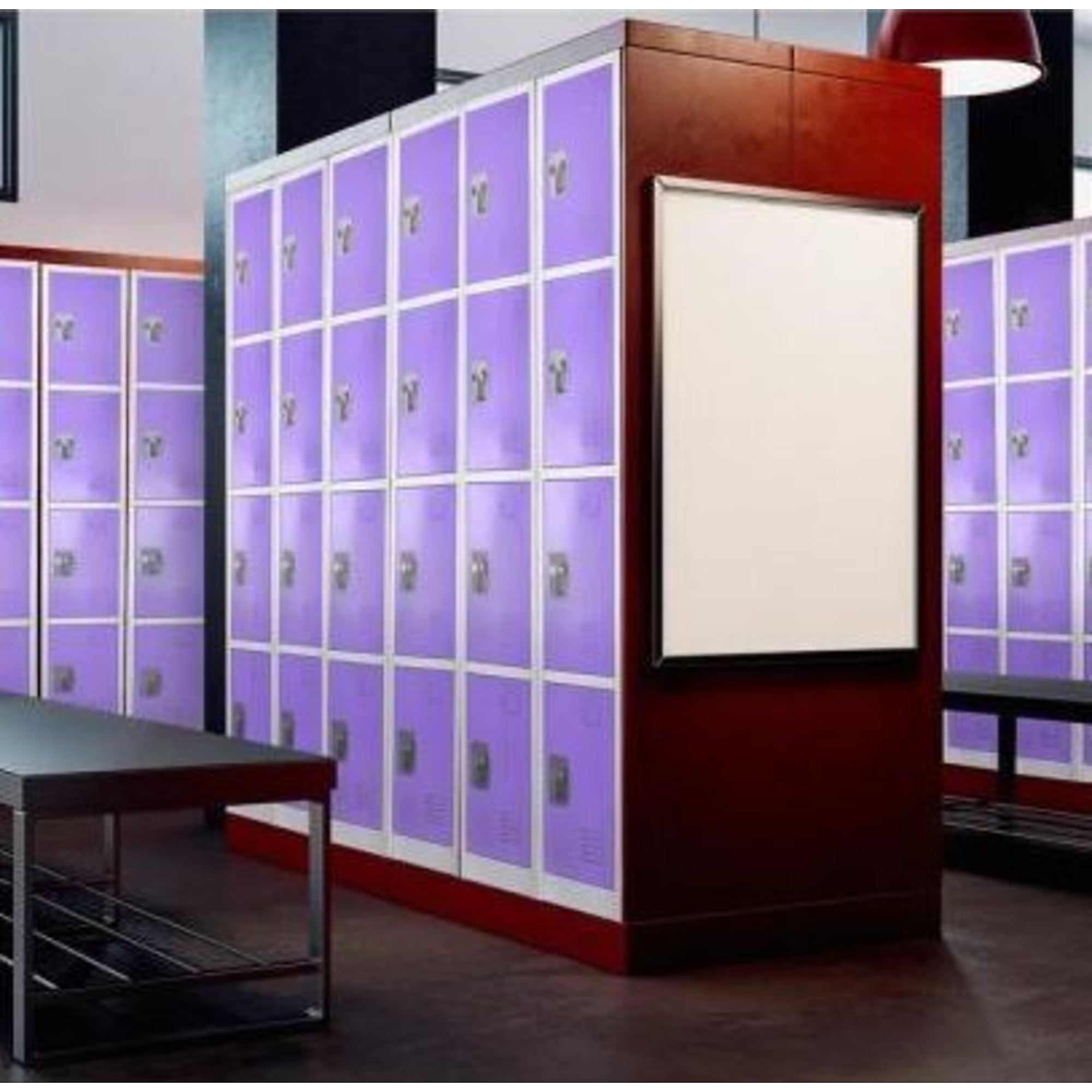 Alpine, 72in.H 4-Tier Steel Locker, Purple, Height 72 in, Width 12 in ...