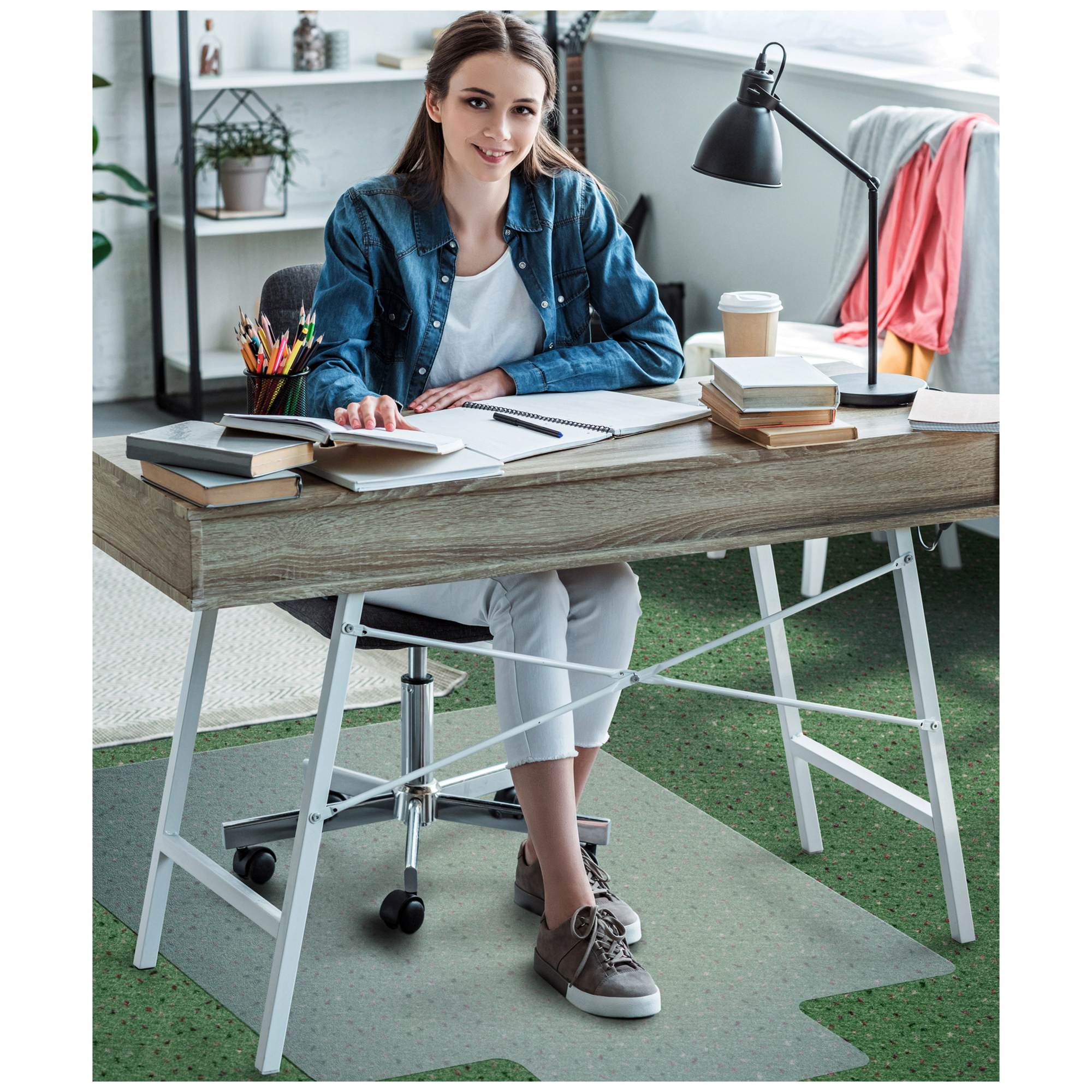 FLOORTEX Valuemat® Basic, Vinyl Lipped Chair Mat for Carpets - 36in. x ...