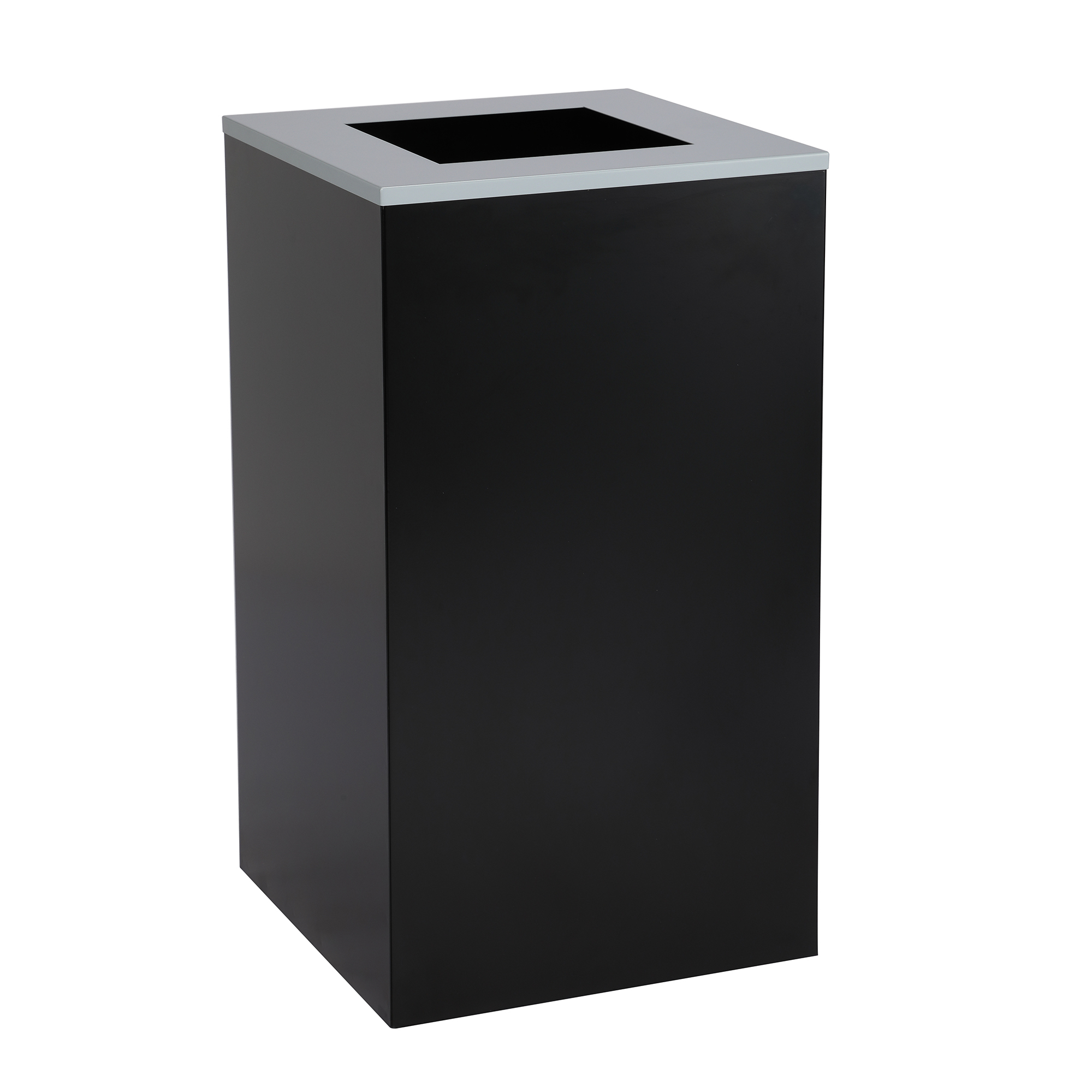 Alpine, 29-Gallon Square Metal Trash Can, Black Bin, Capacity 29 Gal ...