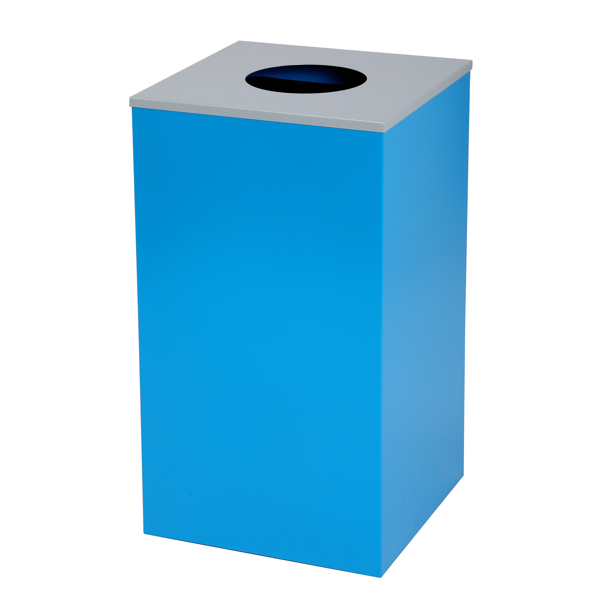 Alpine, 29-Gallon Square Metal Trash Can, Blue Bin, Capacity 29 Gal ...