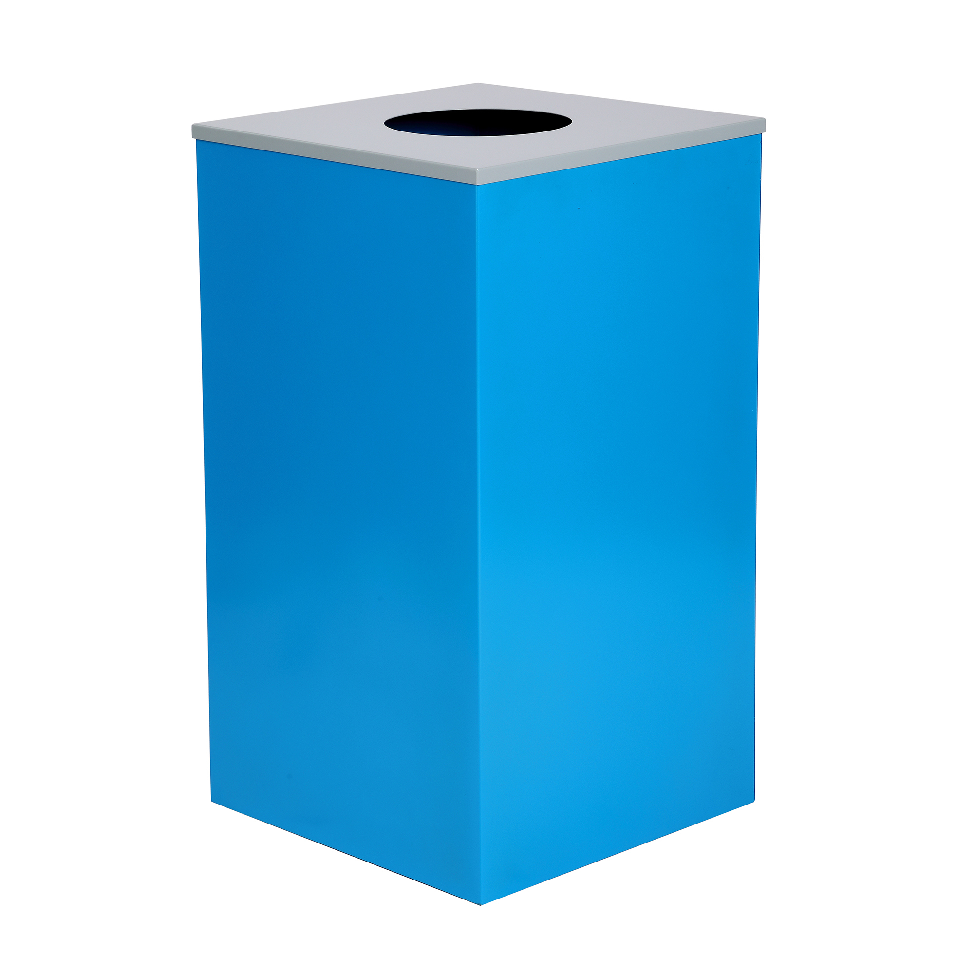 Alpine, 29-Gallon Square Metal Trash Can, Blue Bin, Capacity 29 Gal ...