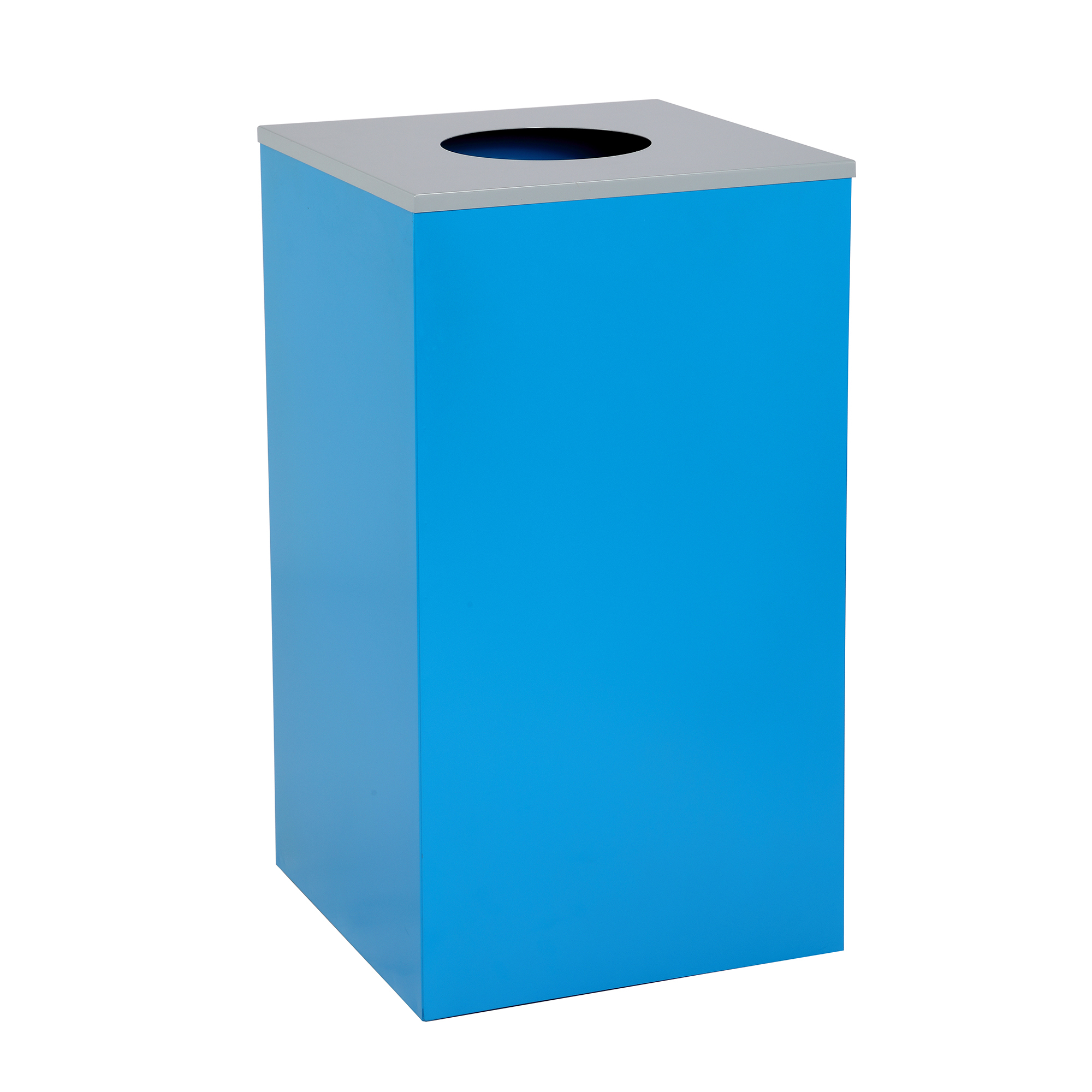 Alpine, 29-Gallon Square Metal Trash Can, Blue Bin, Capacity 29 Gal ...