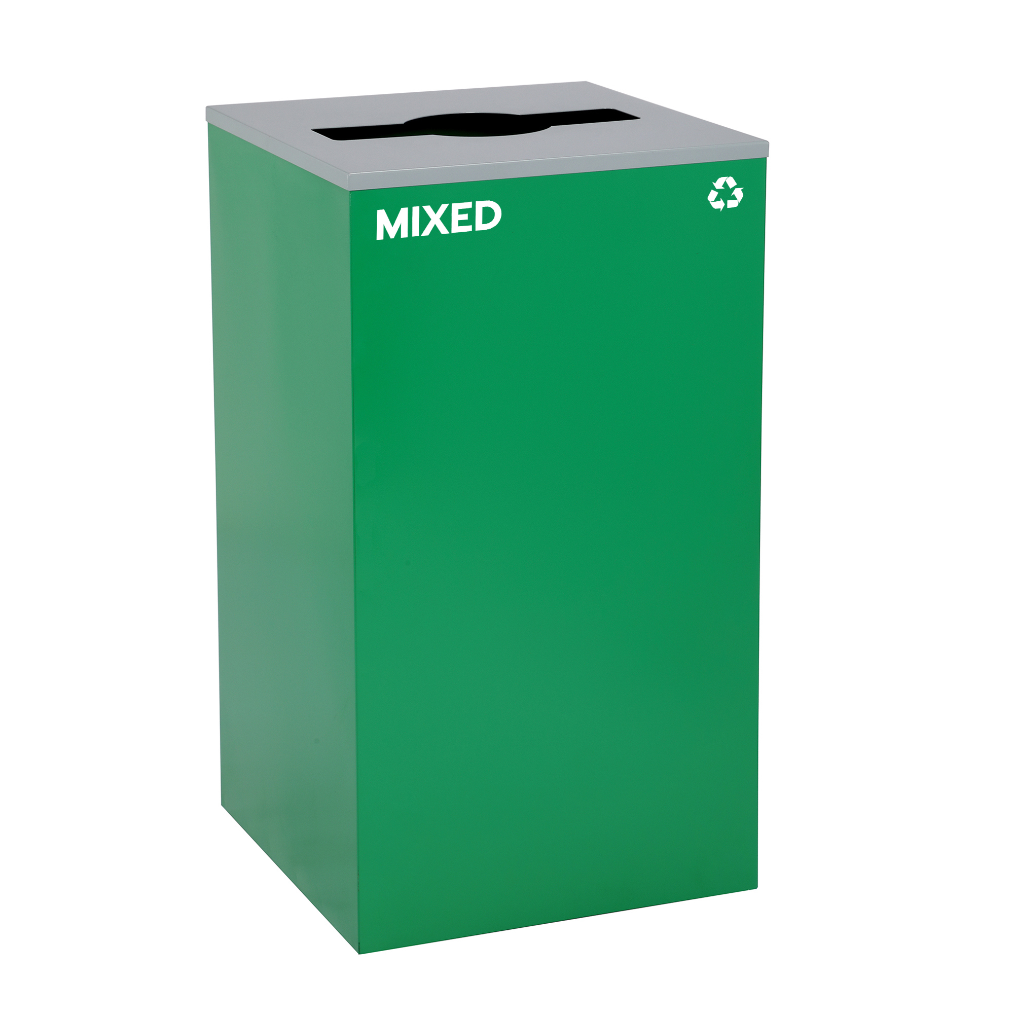 Alpine, 29-Gallon Square Metal Trash Can, Green Bin, Capacity 29 Gal ...