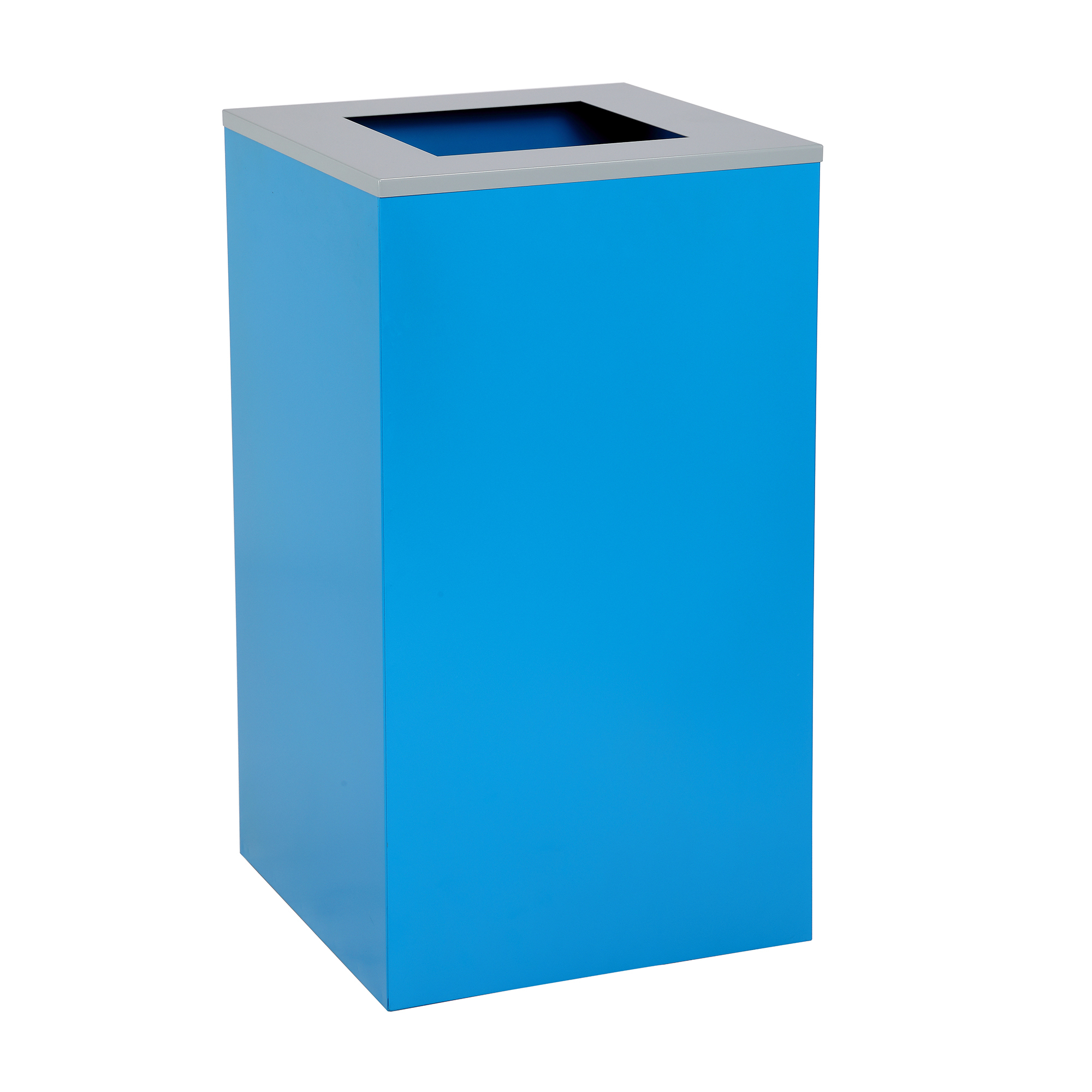 Alpine, 29-Gallon Square Metal Trash Can, Blue Bin, Capacity 29 Gal ...