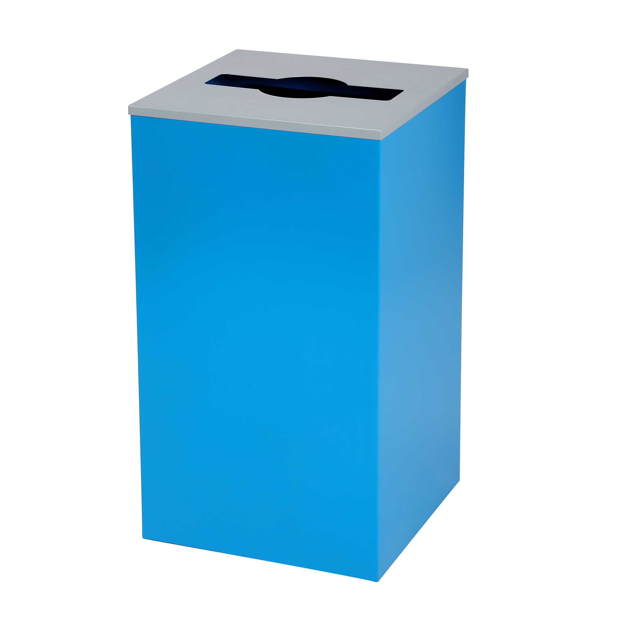 Alpine, 29-Gallon Square Metal Trash Can, Blue Bin, Capacity 29 Gal ...