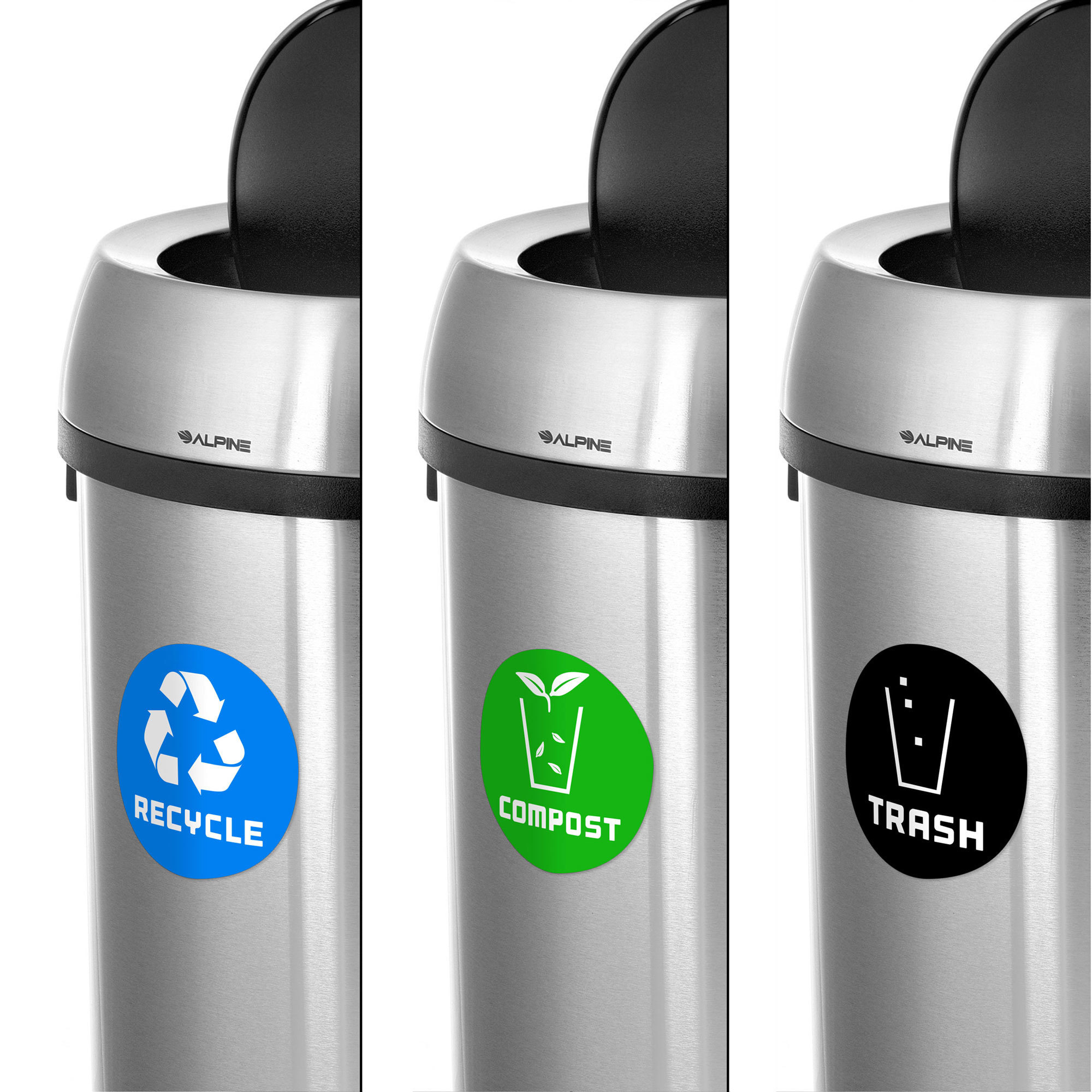 Alpine, 51-Gallon Recycle, Compost and Trash Can Station, Capacity 51 ...