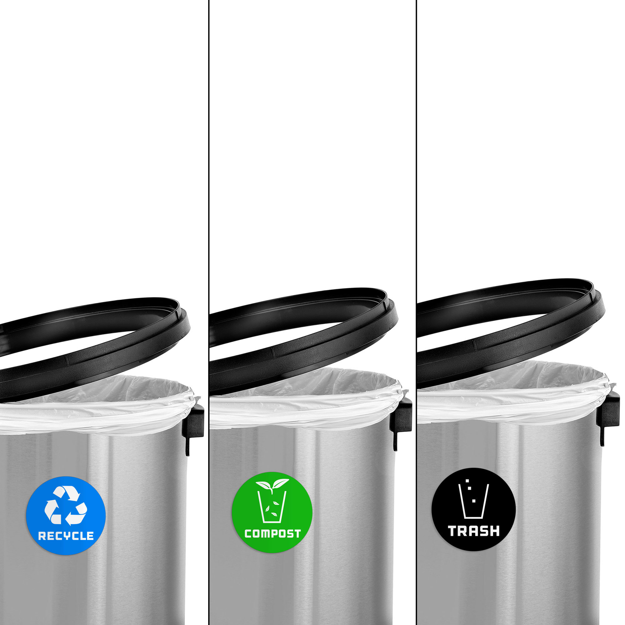 Alpine, 51-Gallon Recycle, Compost and Trash Can Station, Capacity 51 ...