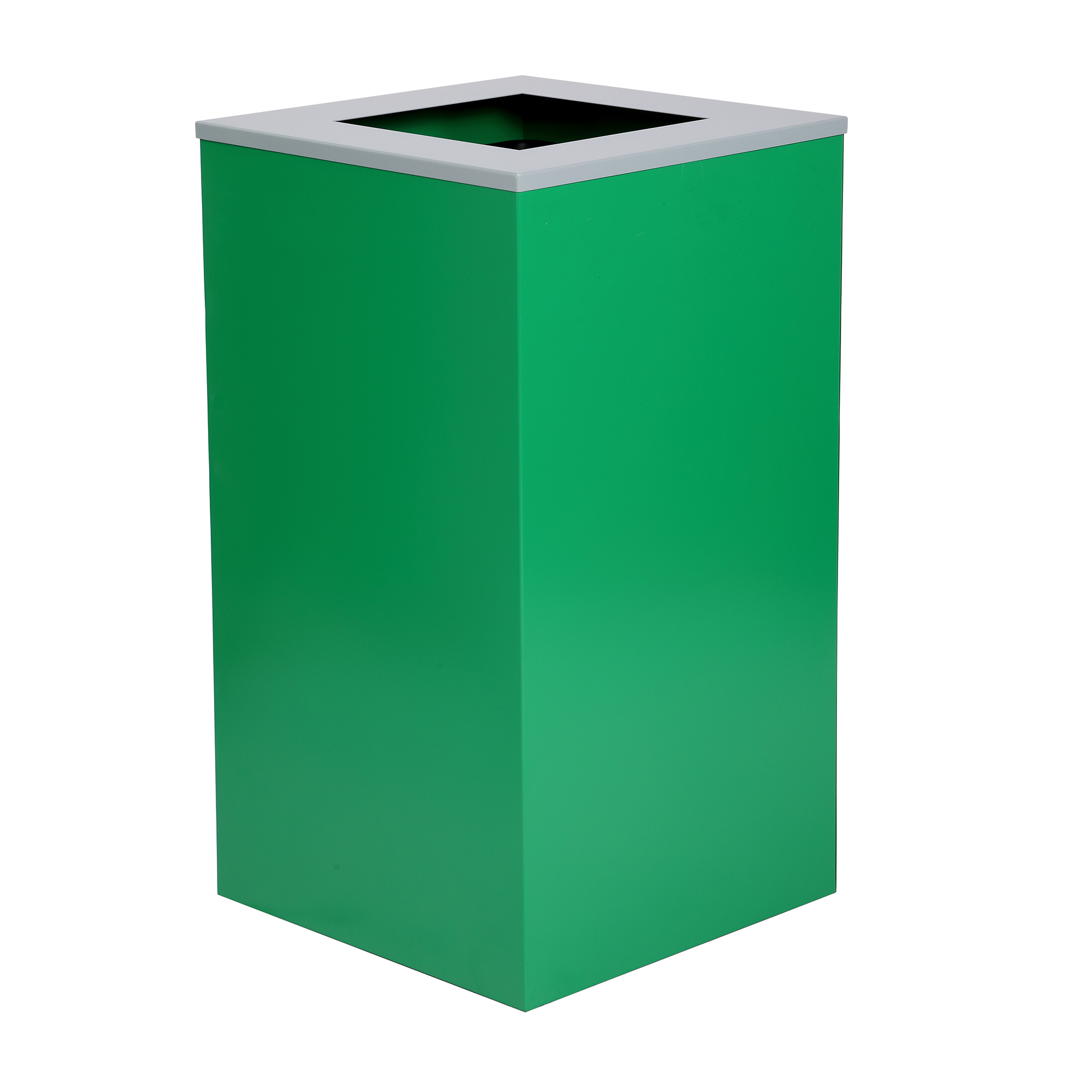 Alpine, 29-Gallon Square Metal Trash Can, Green Bin, Capacity 29 Gal ...