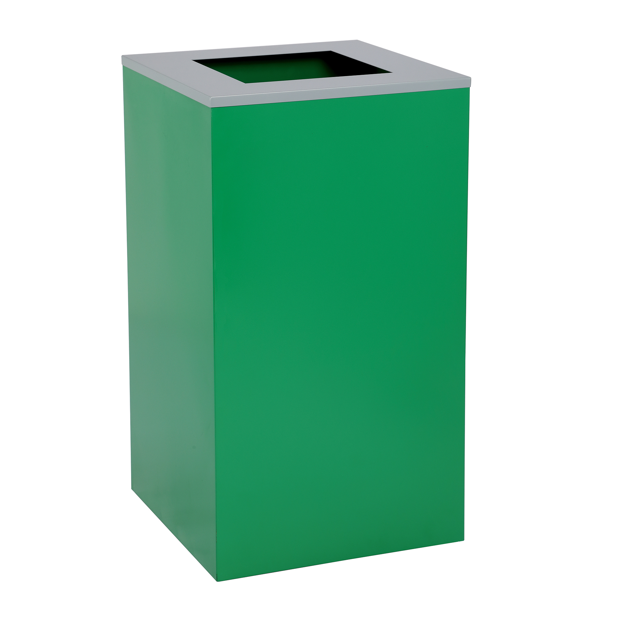 Alpine, 29-Gallon Square Metal Trash Can, Green Bin, Capacity 29 Gal ...