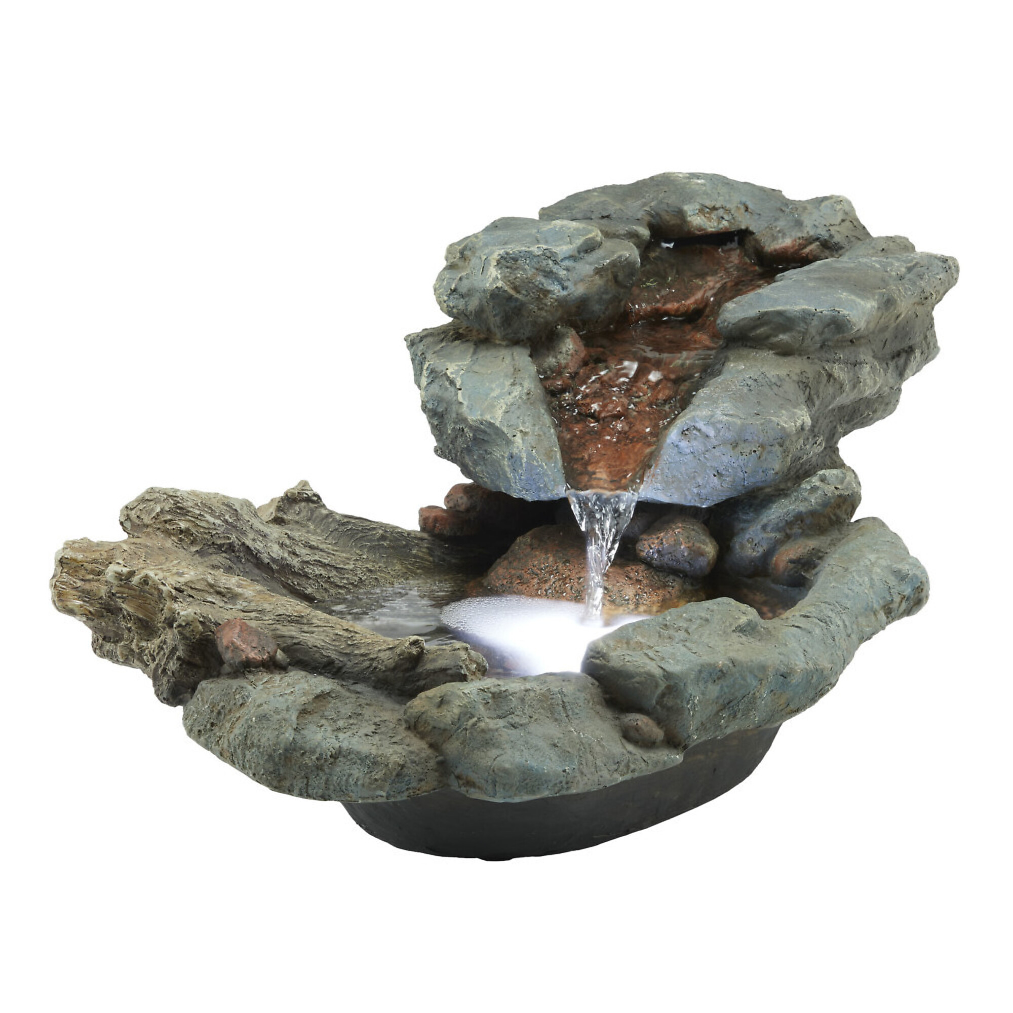 Alpine Corporation, Rock Waterfall Fountain with LED Lights, Volts 12 ...