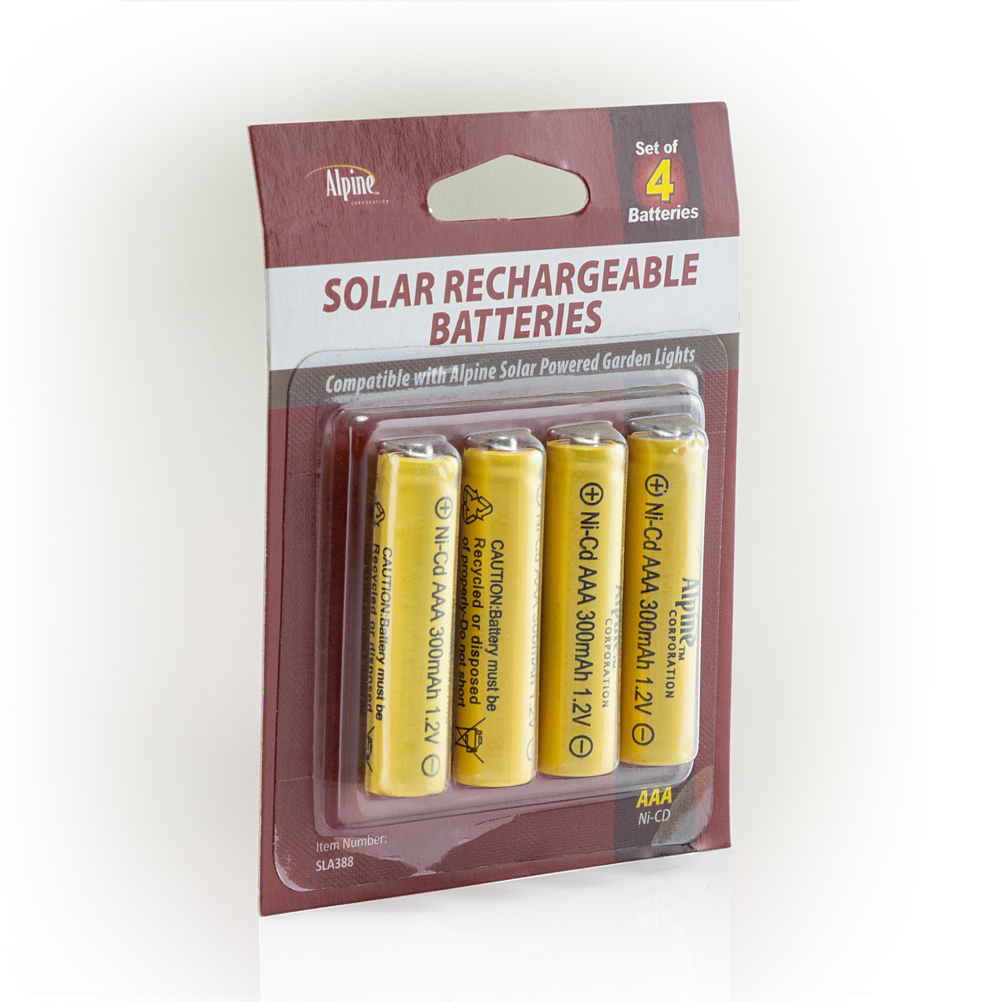 Alpine Corporation, Solar Rechargeable Battery 4Pack(AAA) Replacement ...