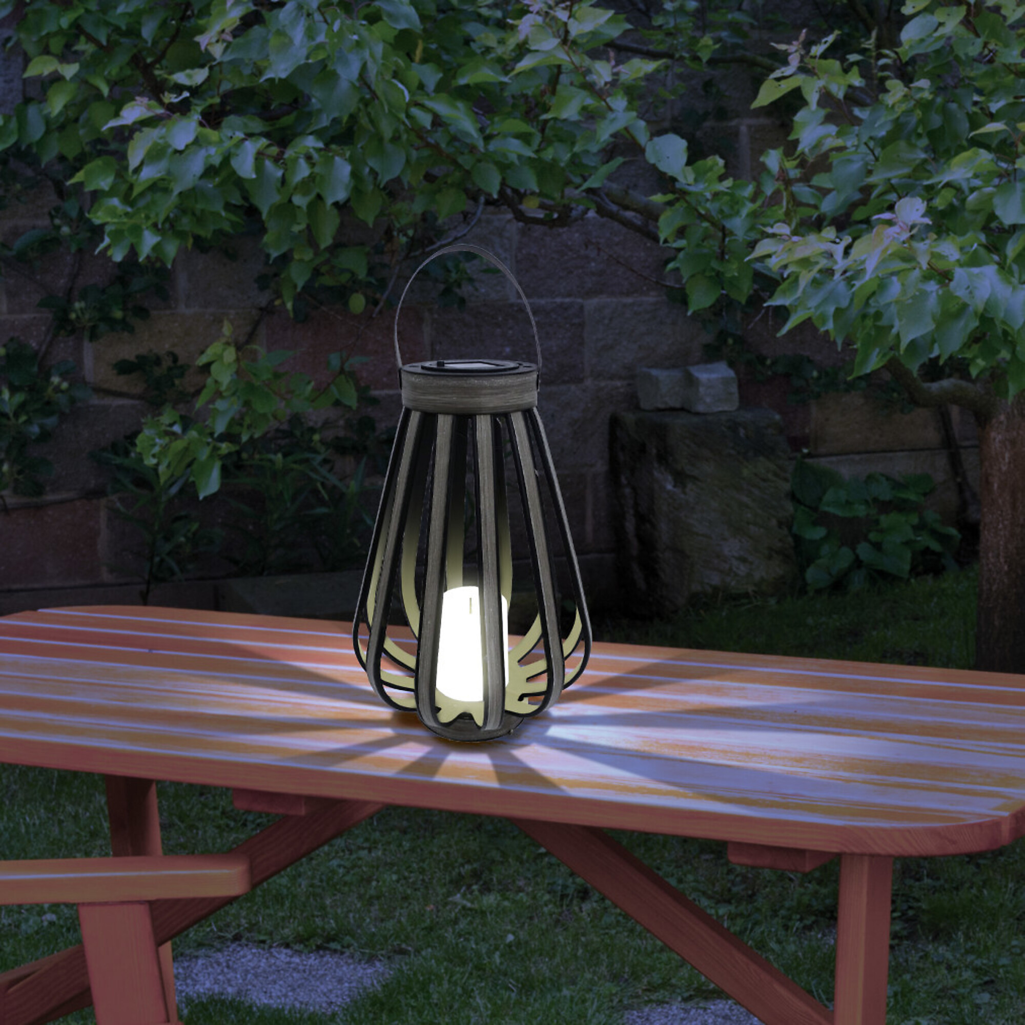 Alpine Corporation, Solar Gray Decorative Plastic Lantern with LED ...