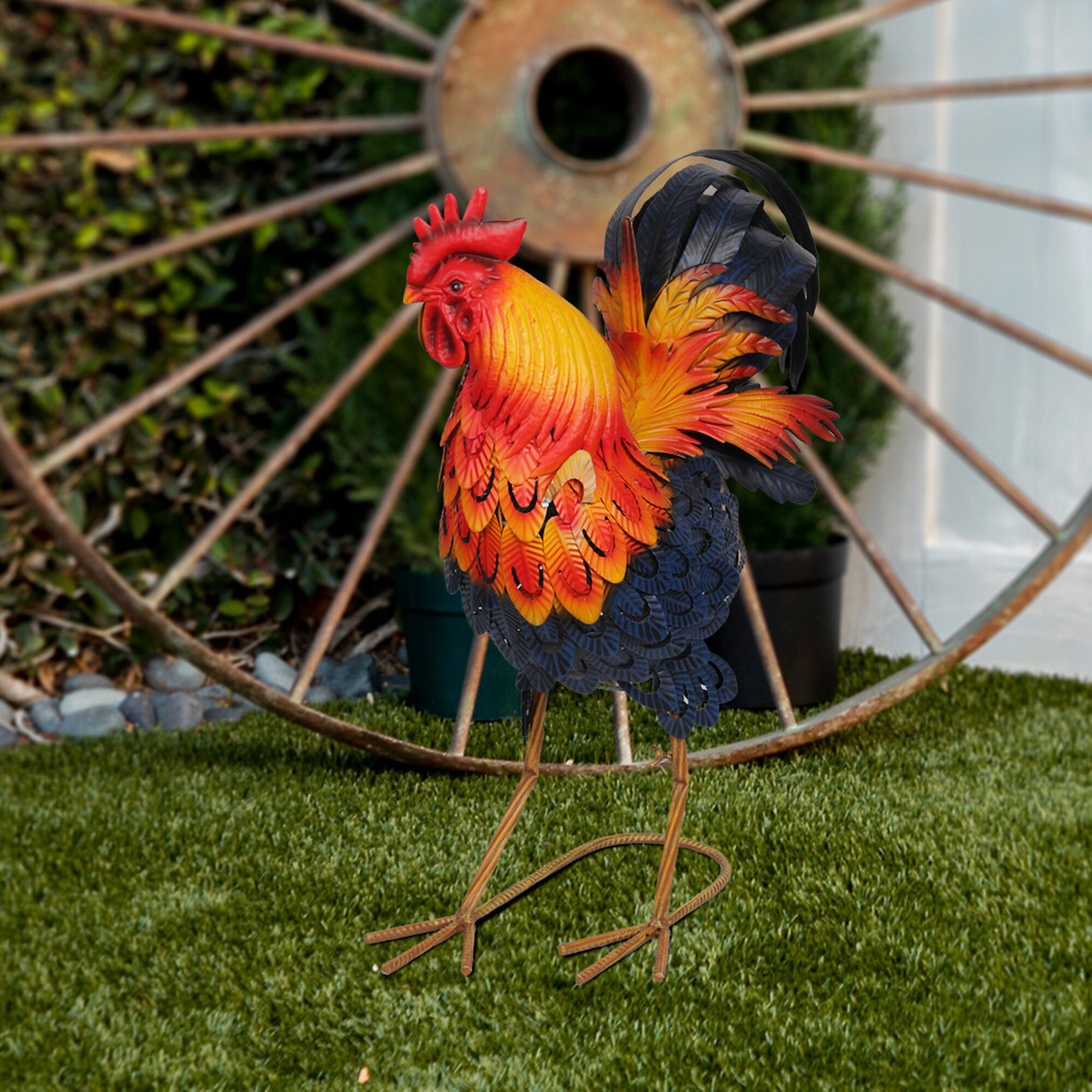 Alpine Corporation, Metal Colorful Rooster Decor, Model# LJJ2078 ...