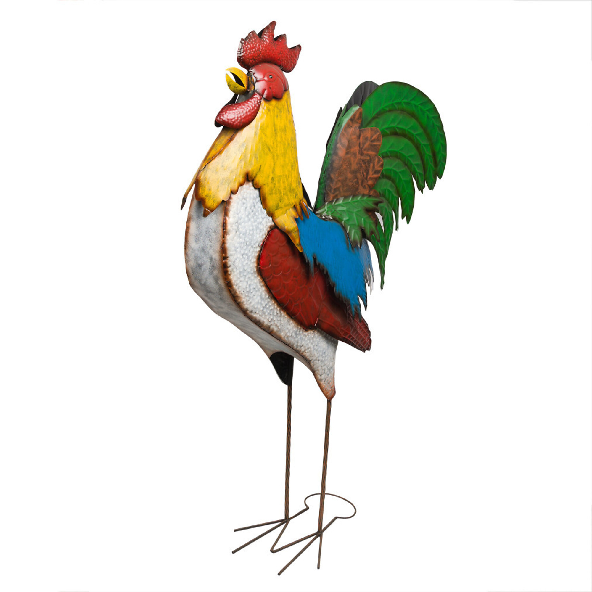 Alpine Corporation, Multi-Color Metal Jumbo Rooster Decor, Model ...