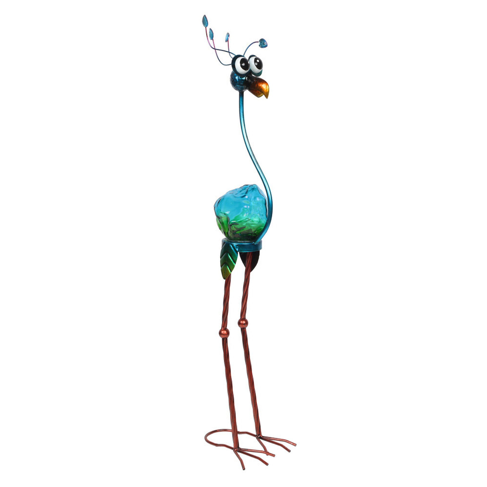 Alpine Corporation, Metal Blue Peacock and Glass Body with LED,Solar ...