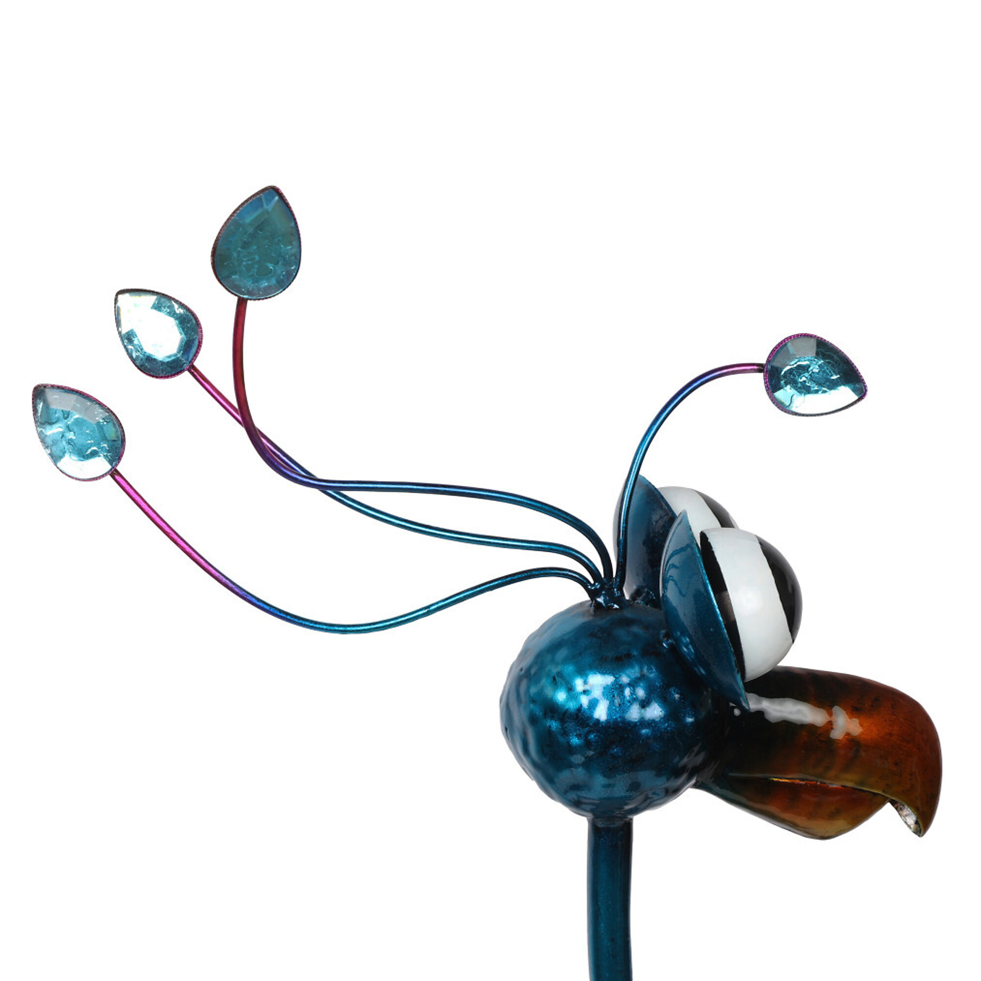 Alpine Corporation, Metal Blue Peacock and Glass Body with LED,Solar ...