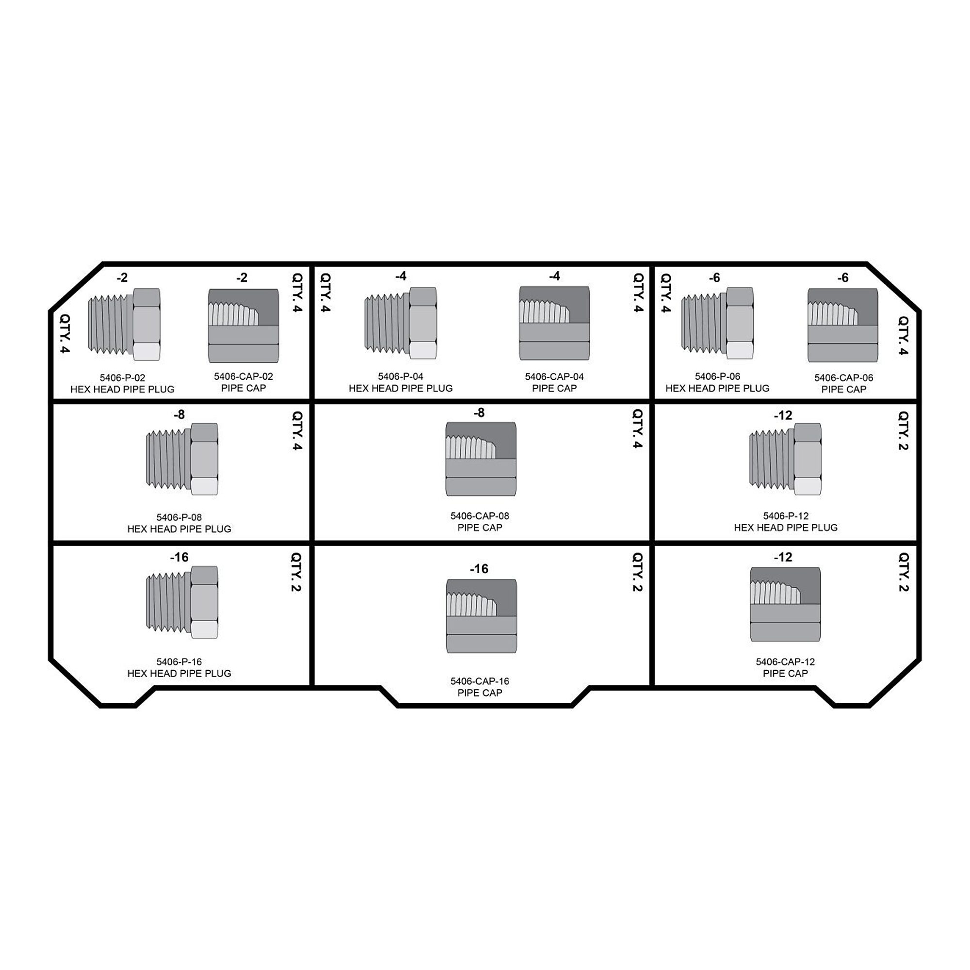 Hose Box, 101 Adapters - 150 ORB O-rings, Fitting Size Other in, Model ...