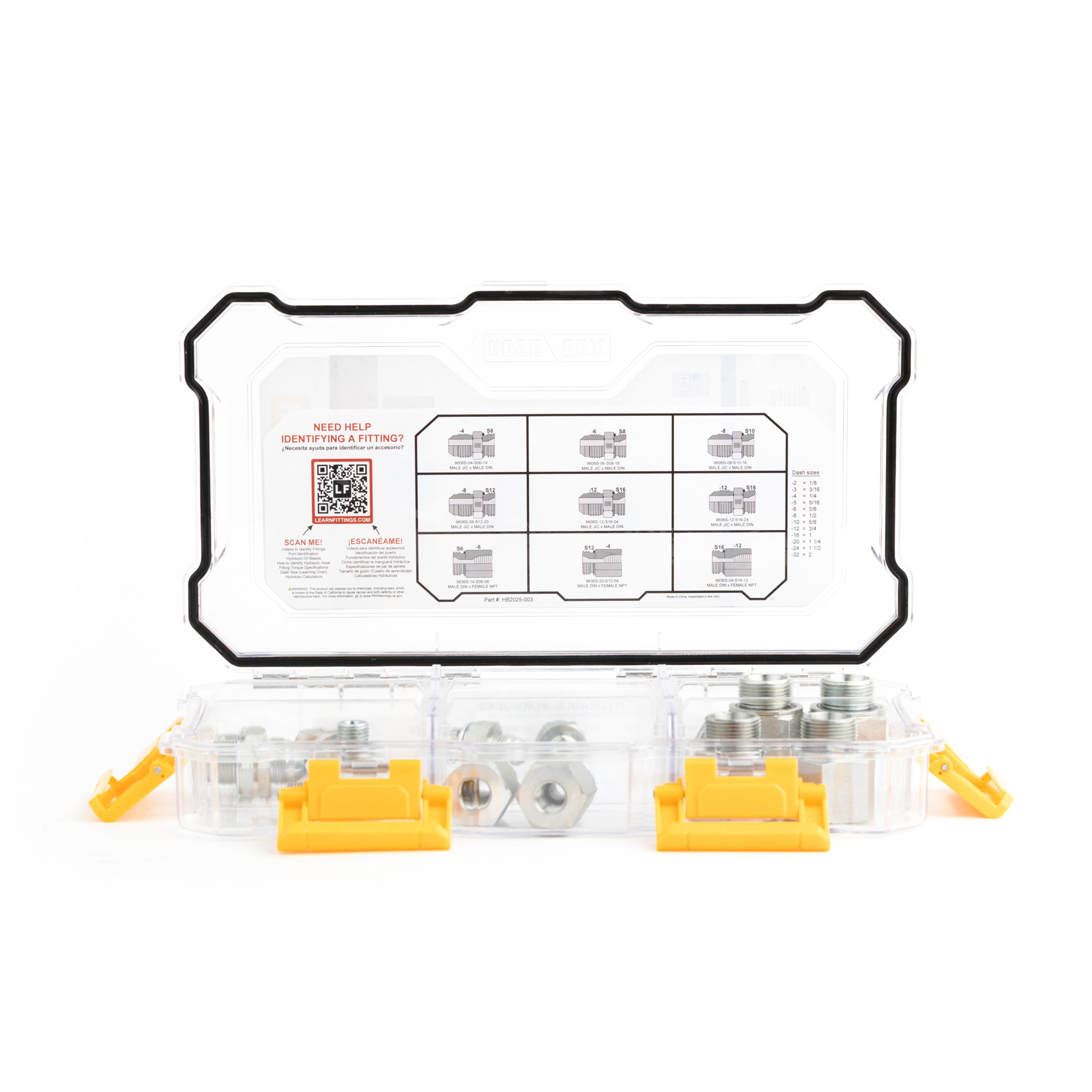HoseBox, METRIC HEAVY DIN-JIC-NPT KIT - 18 Adapters, Fitting Size Other ...