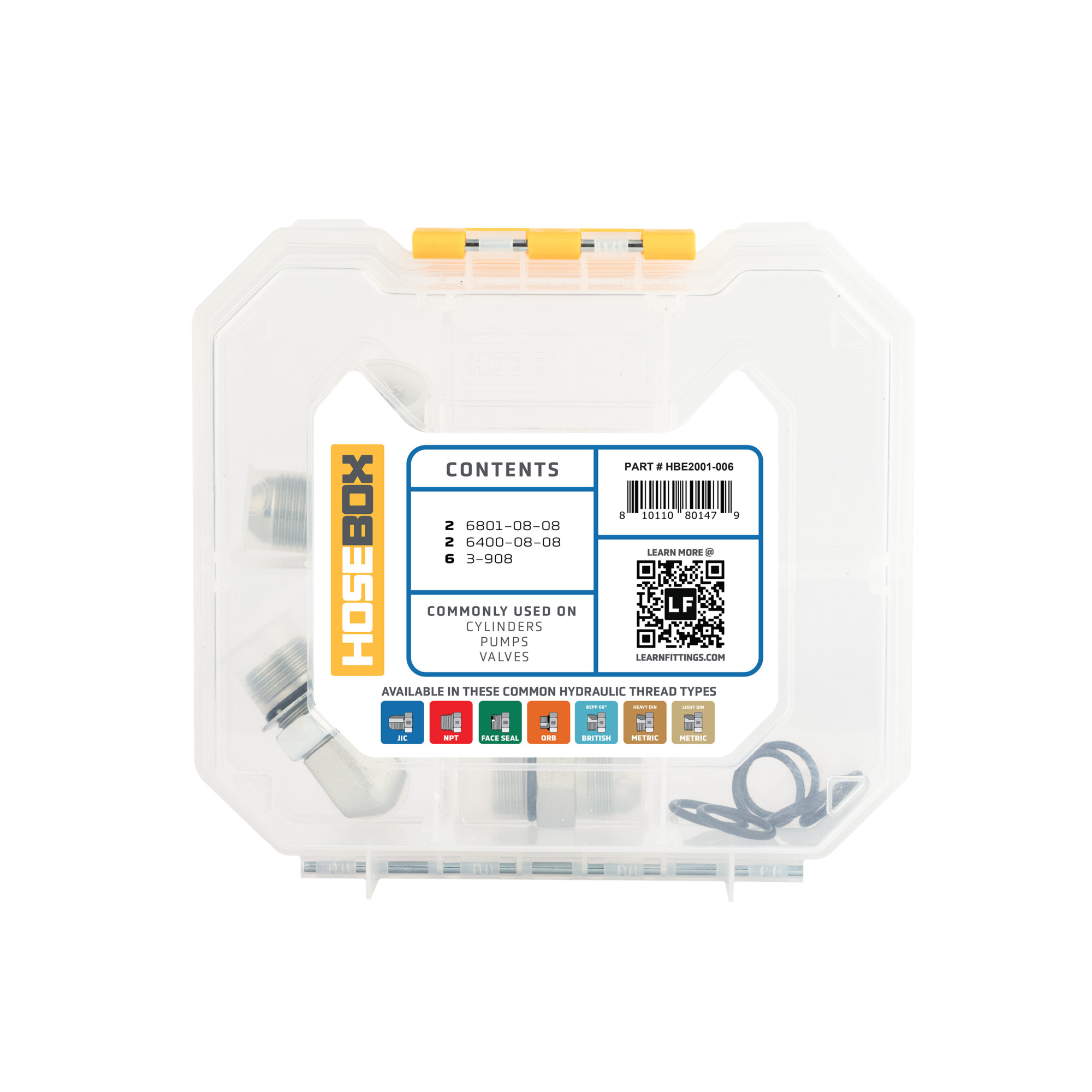 Hose Box, (SAE 8) JIC to ORB Mini Pack, Fitting Size Other in, Model# HBE2001-006 | Northern Tool