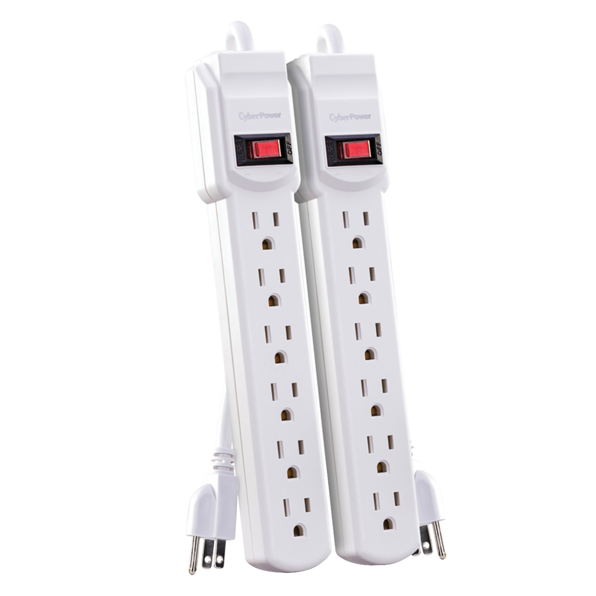 CyberPower, 6-Outlet Power Strip, 2-Pack, Cord Length 2 ft, Cable Gauge ...