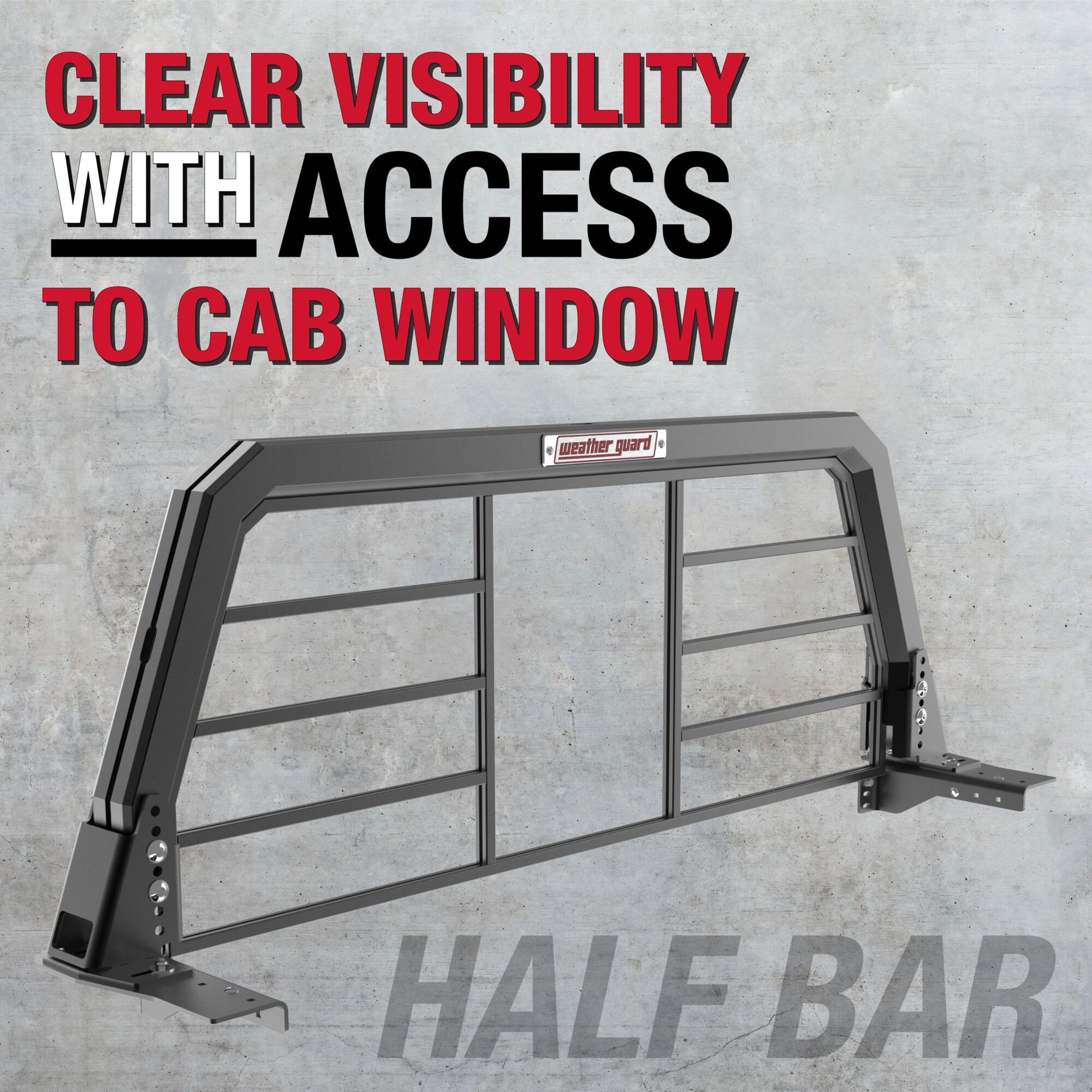 Weather Guard, Half Bar Headache Rack, Color Matte Black, Finish Powder ...