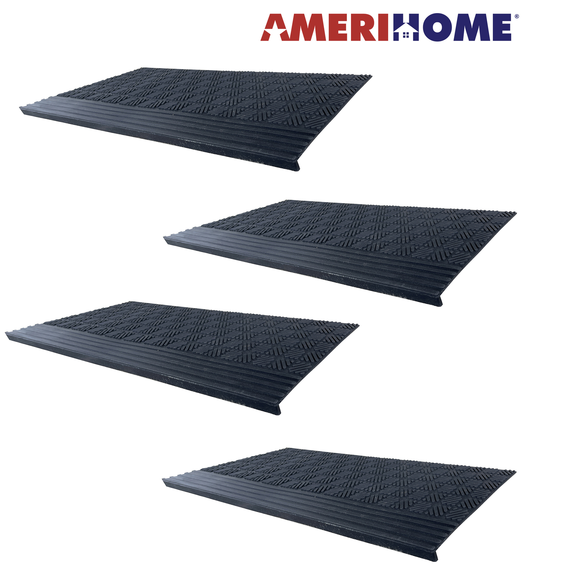 AMERIHOME, Bull Nose Rubber Stair Tread Set 30 x 10in. (4 Pk), Width 10 ...