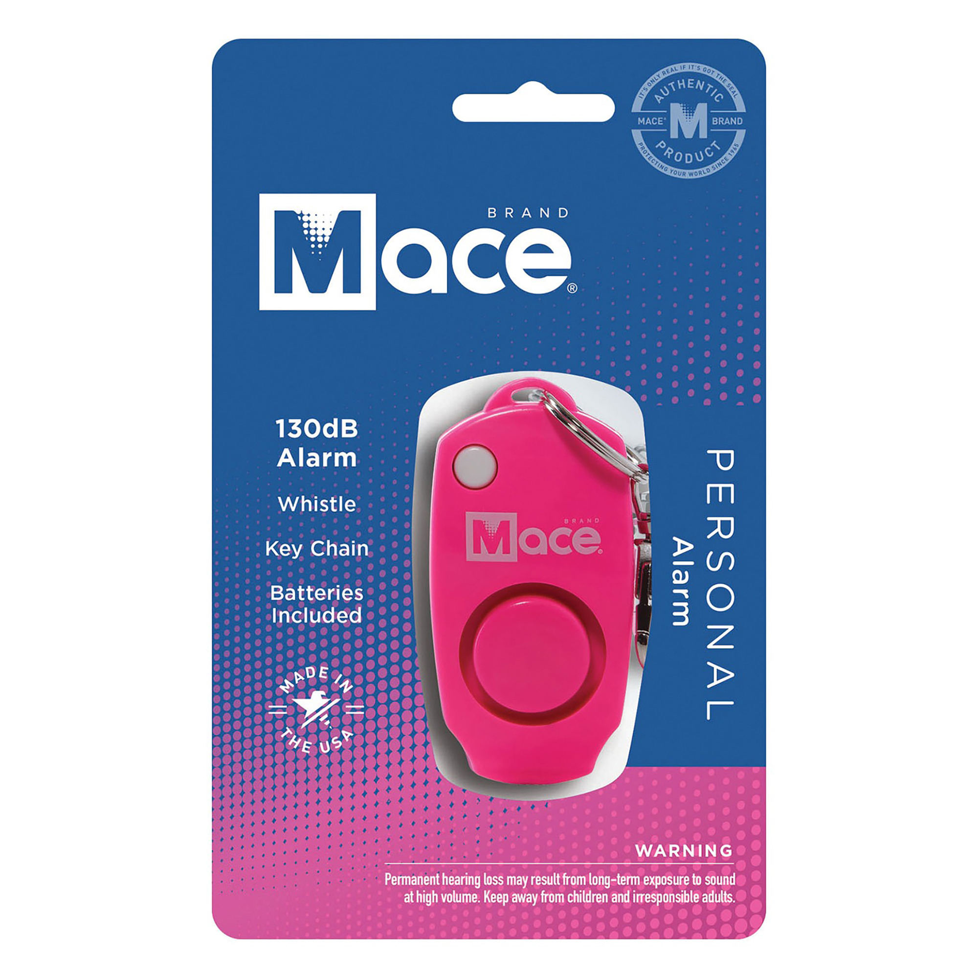 Mace, Personal Alarm Key Chain, Neon Pink, Power Source Battery, Max ...