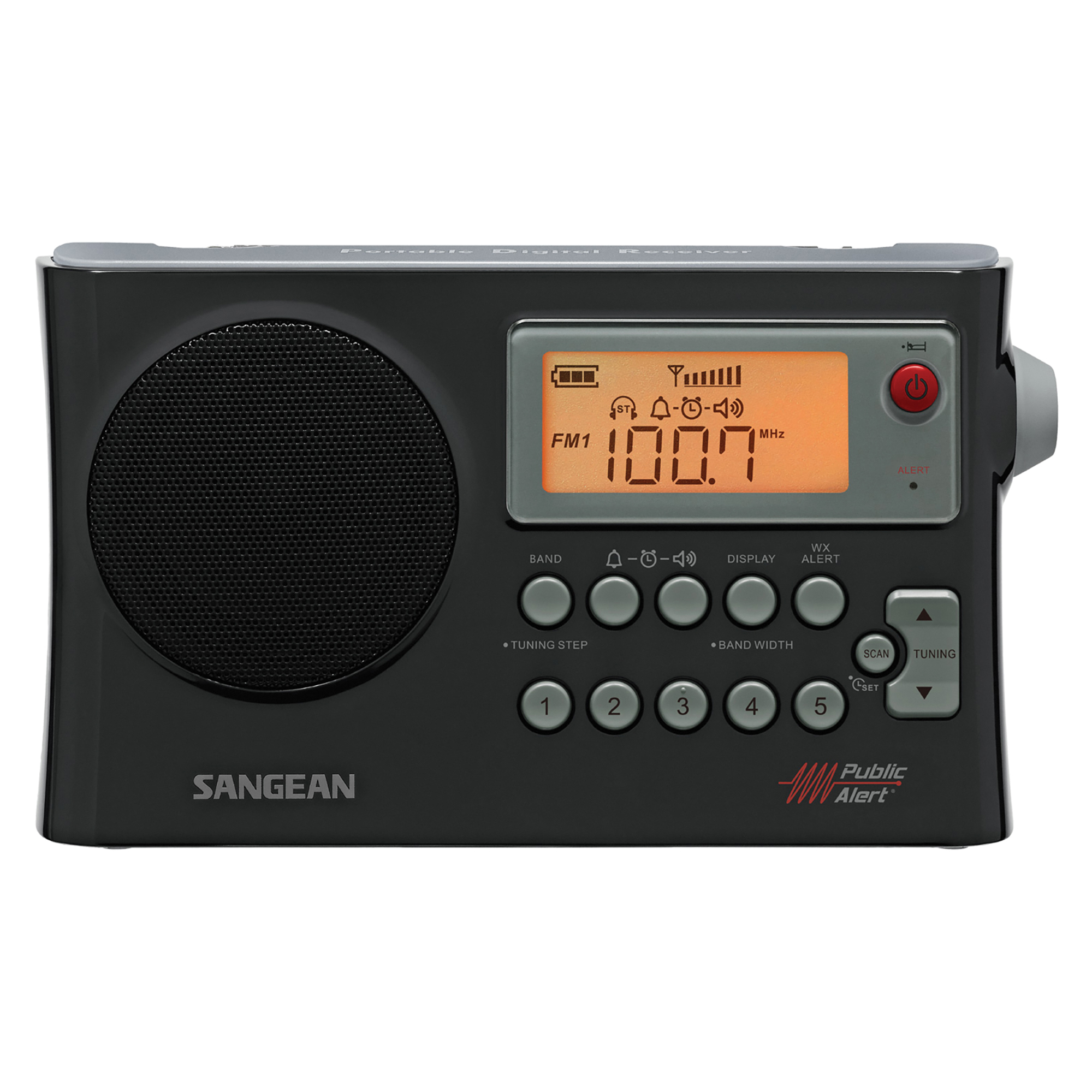 Sangean AM/FM/NOAA Weather Alert Portable Radio - Digital Display, Dual ...